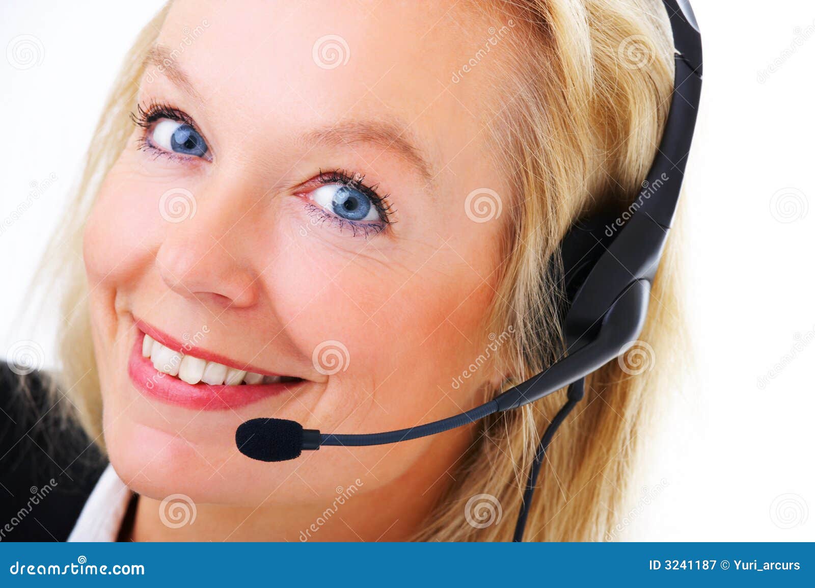 Hotline Operator with Headset Stock Image - Image of operator ...