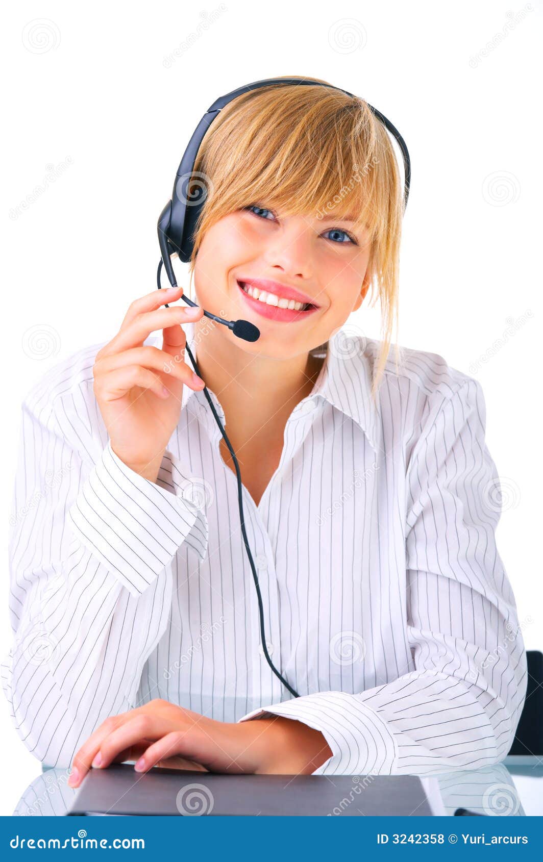 Hotline Operator with Headset Stock Photo - Image of helpful, customer ...