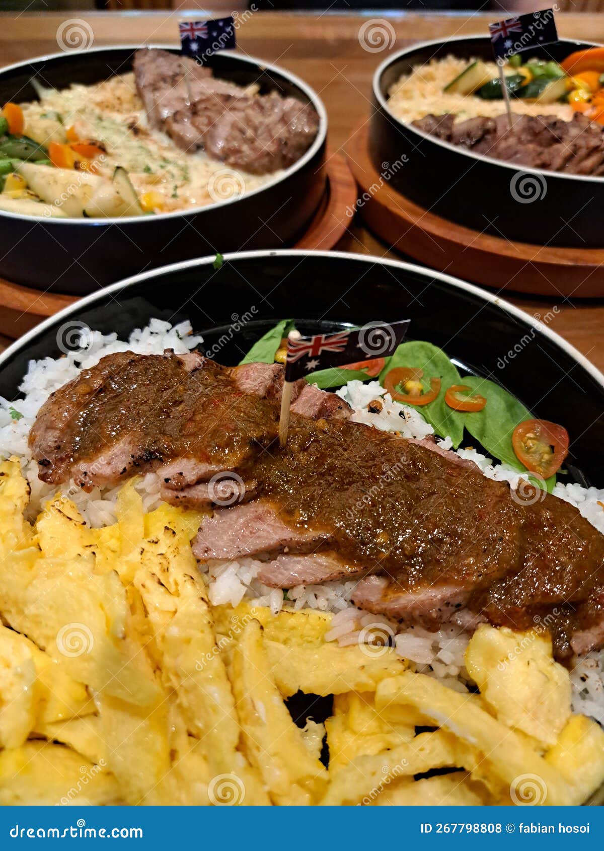 Hotplate rice steak stock photo. Image of produce, hotplate - 267798808