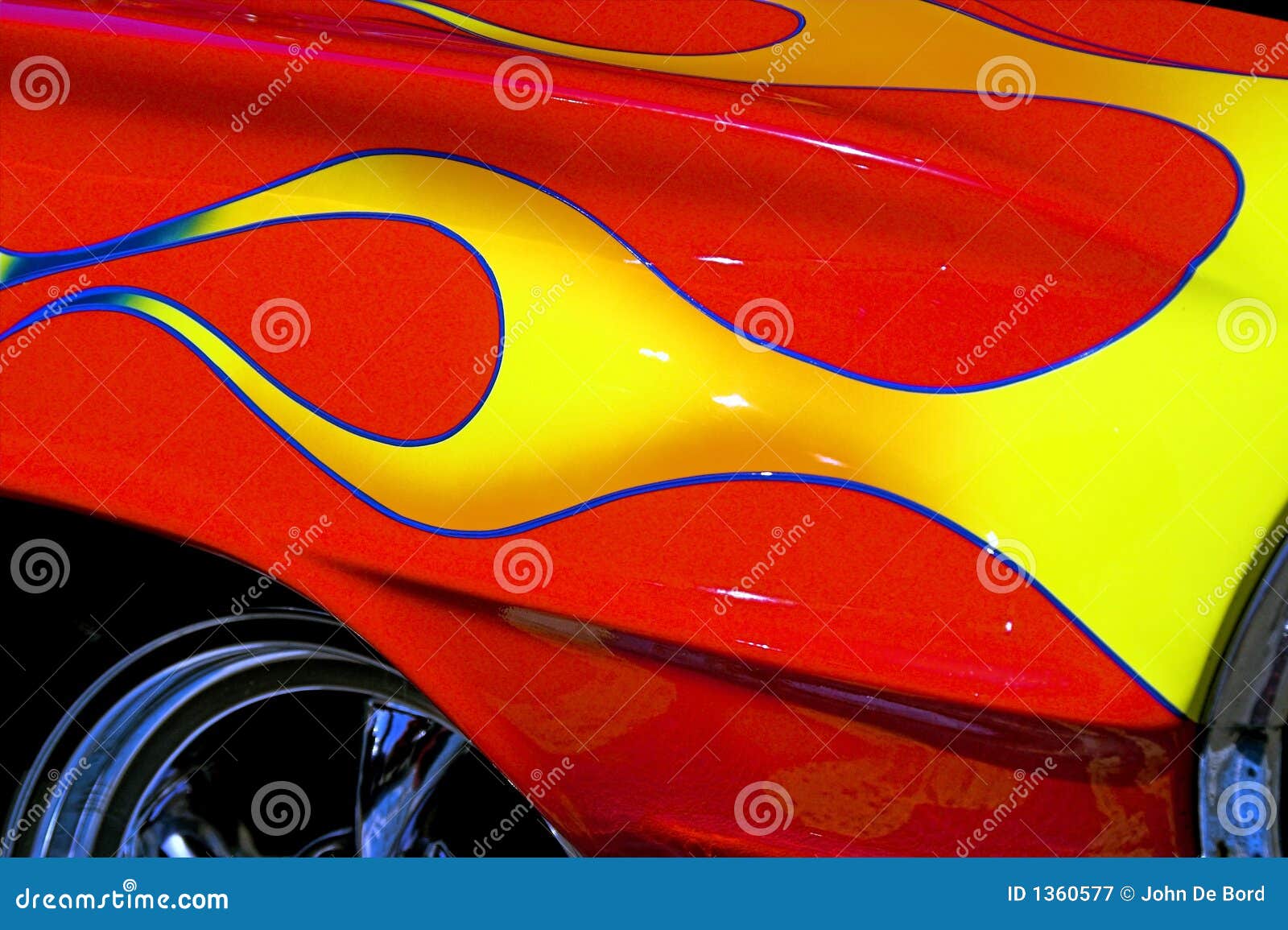 Hotrod with Flames stock image. Image of automobile, chevy - 1360577