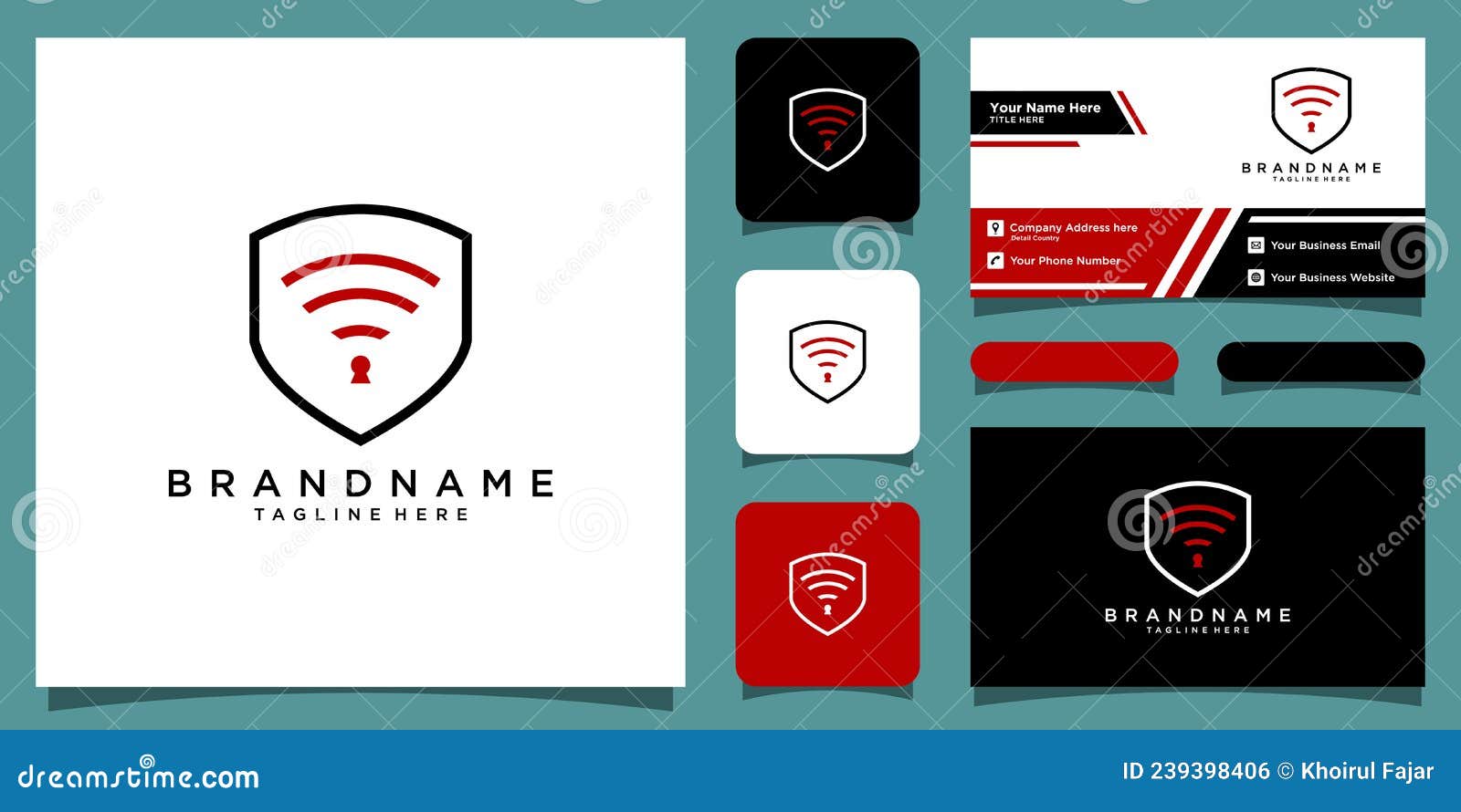 Hotspot Shield Logo Template Design with Business Card Design Template ...