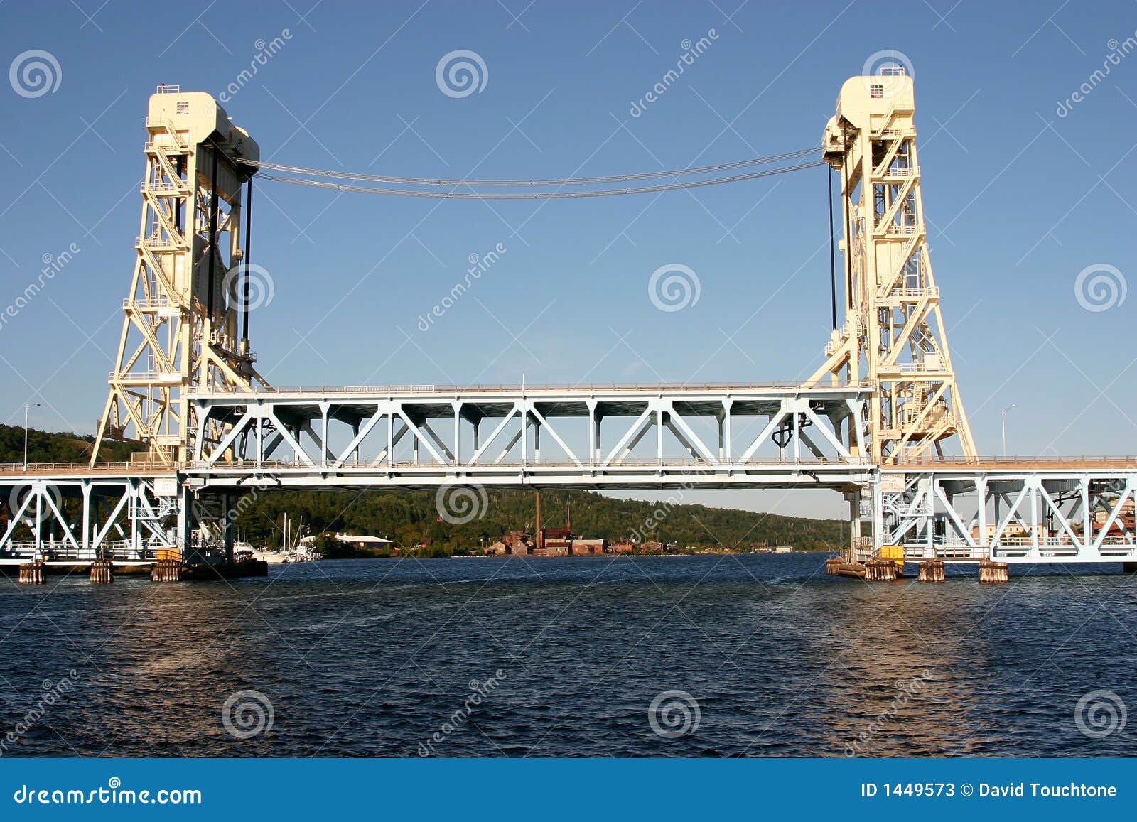 Houghton-Hancock Bridge in Daytime Stock Image - Image of river ...