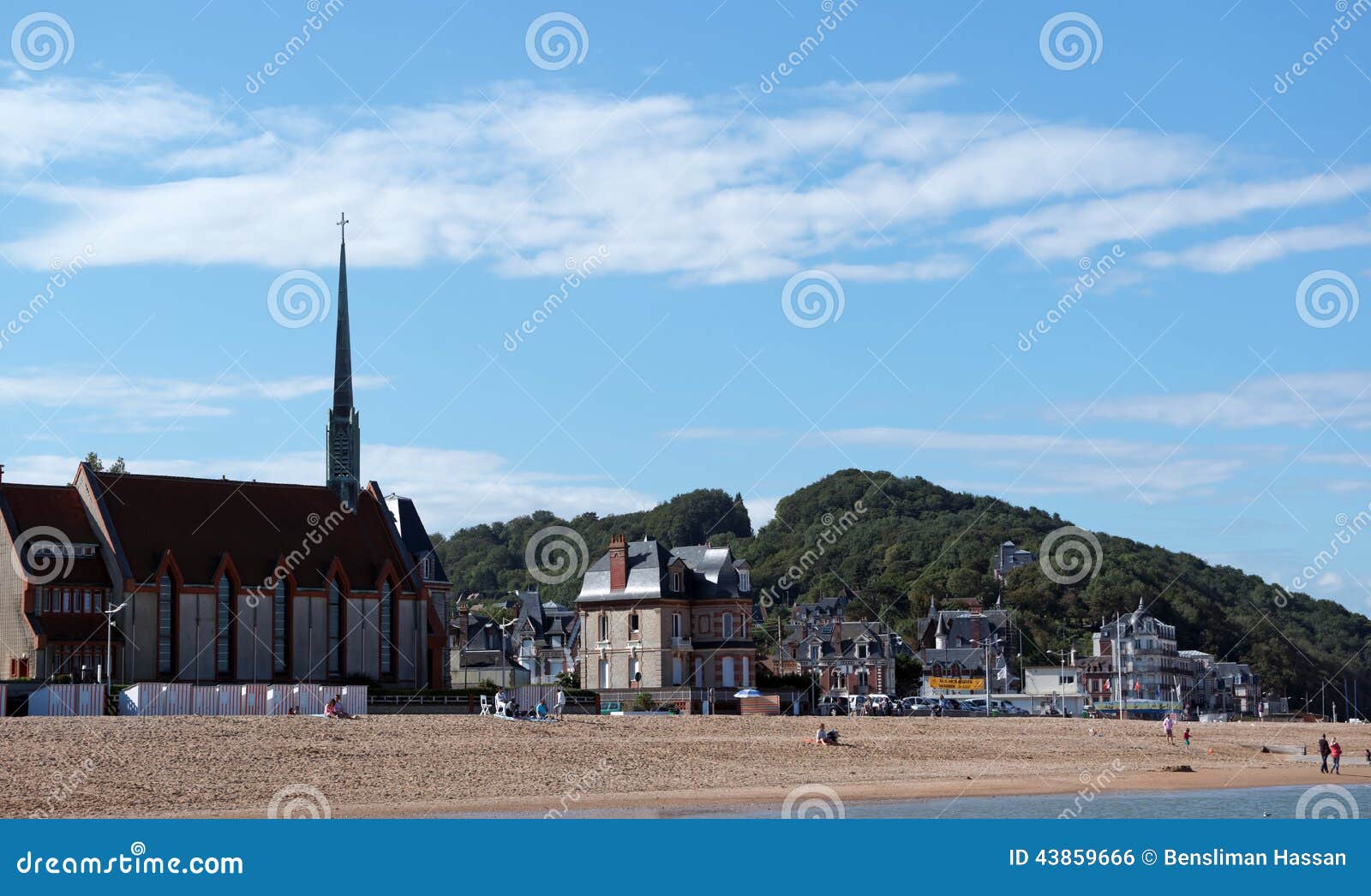 Houlgate beach in Normandy stock photo. Image of architecture - 43859666