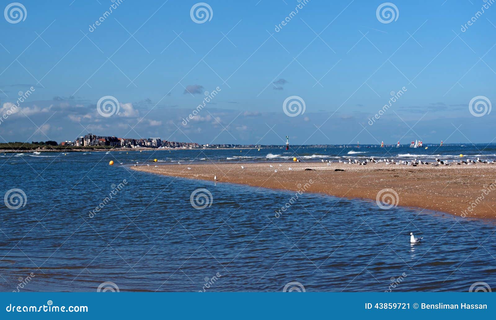 Houlgate beach in Normandy stock image. Image of cape - 43859721