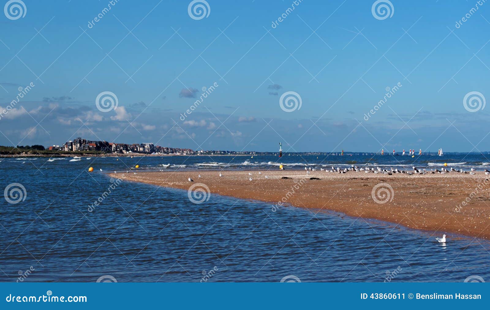 Houlgate beach in Normandy stock image. Image of water - 43860611
