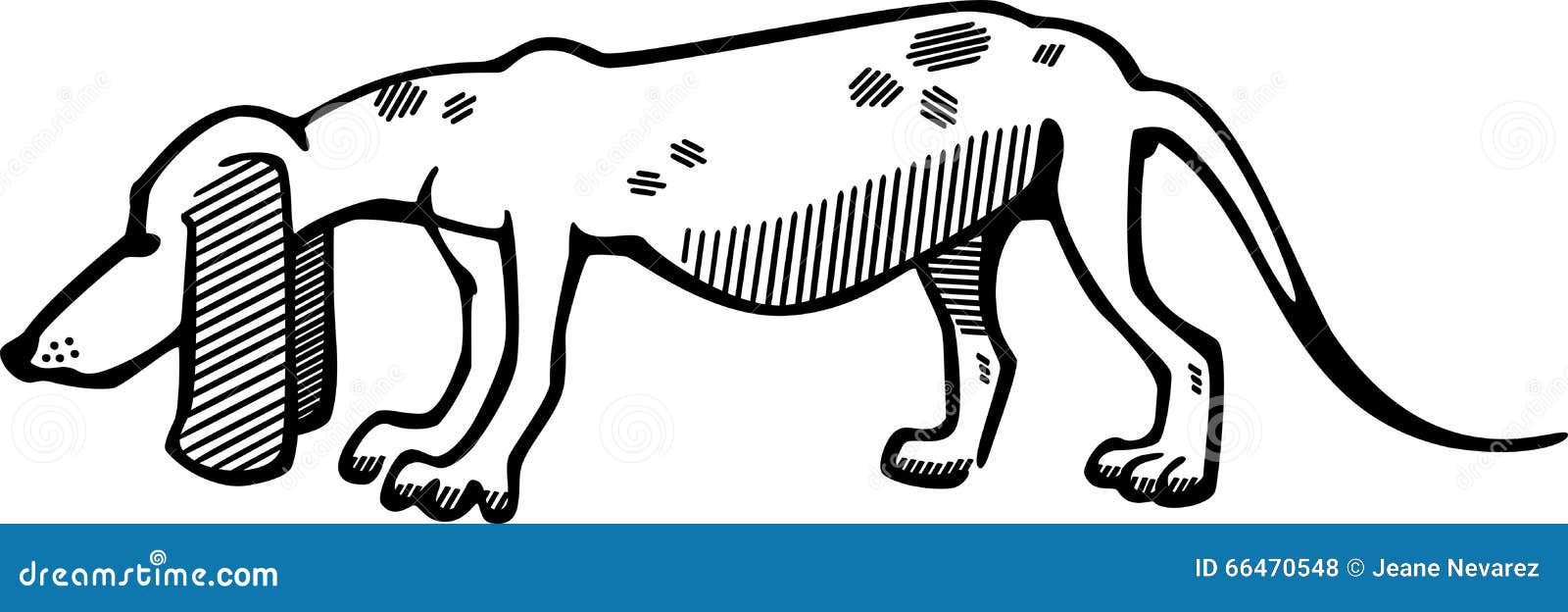 Hound Dog stock vector. Illustration of cute, line, drawing - 66470548