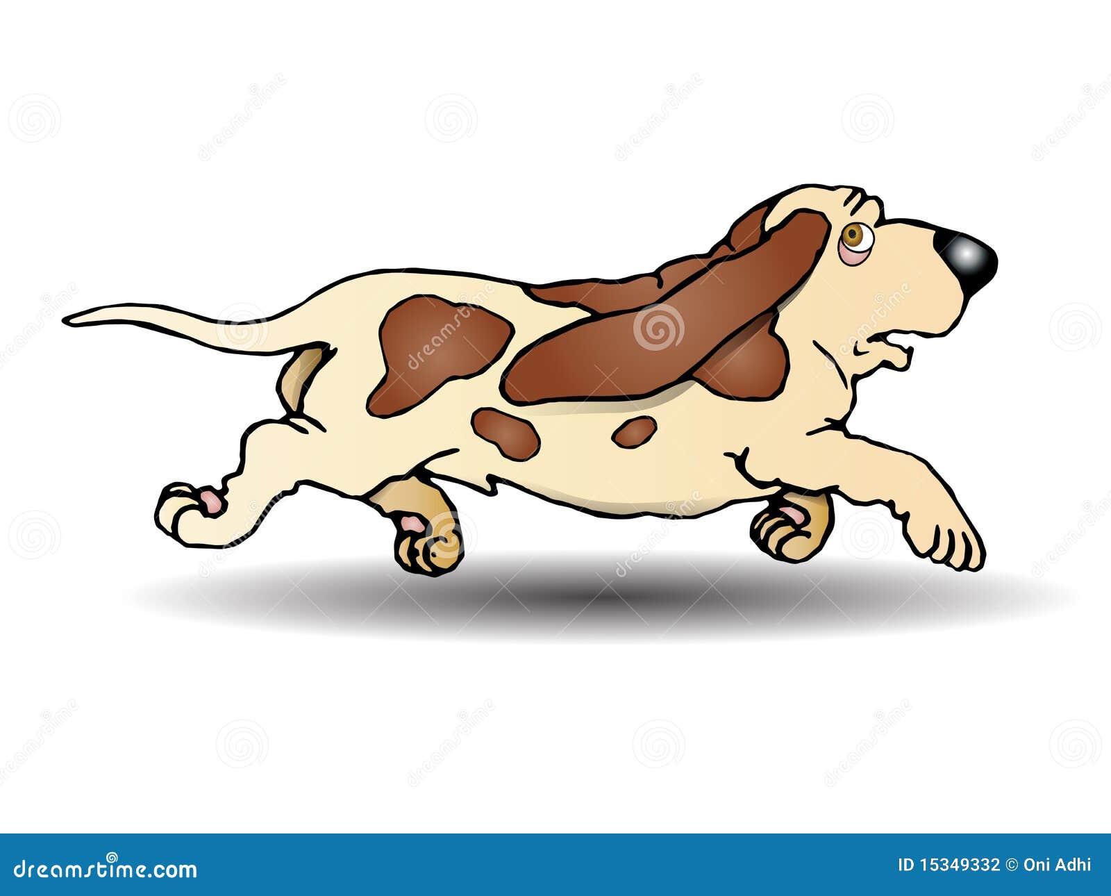 Hound Dog running stock illustration. Illustration of mutt - 15349332
