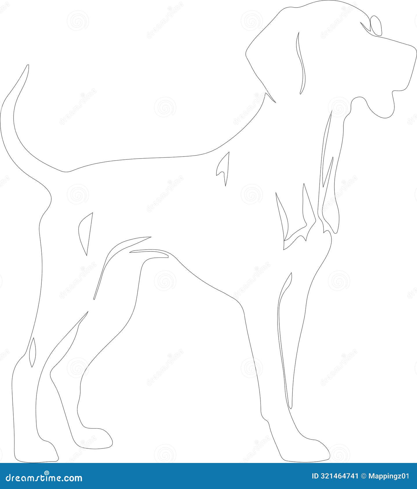 Hound Outline Silhouette Generative Ai Stock Vector - Illustration of ...