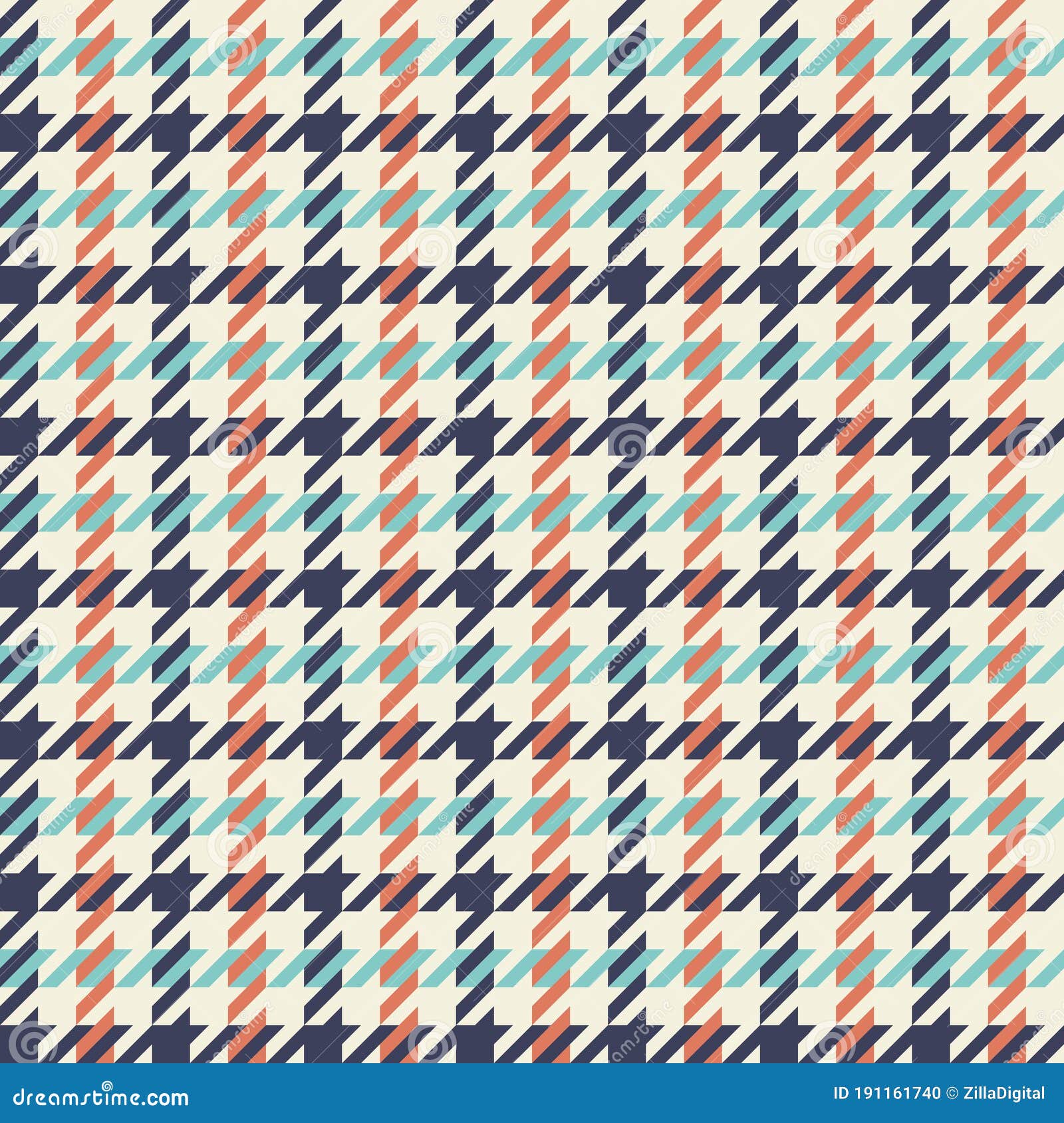 Hounds Tooth Check Pattern Vector. Multicolored Dog Tooth Pattern for ...