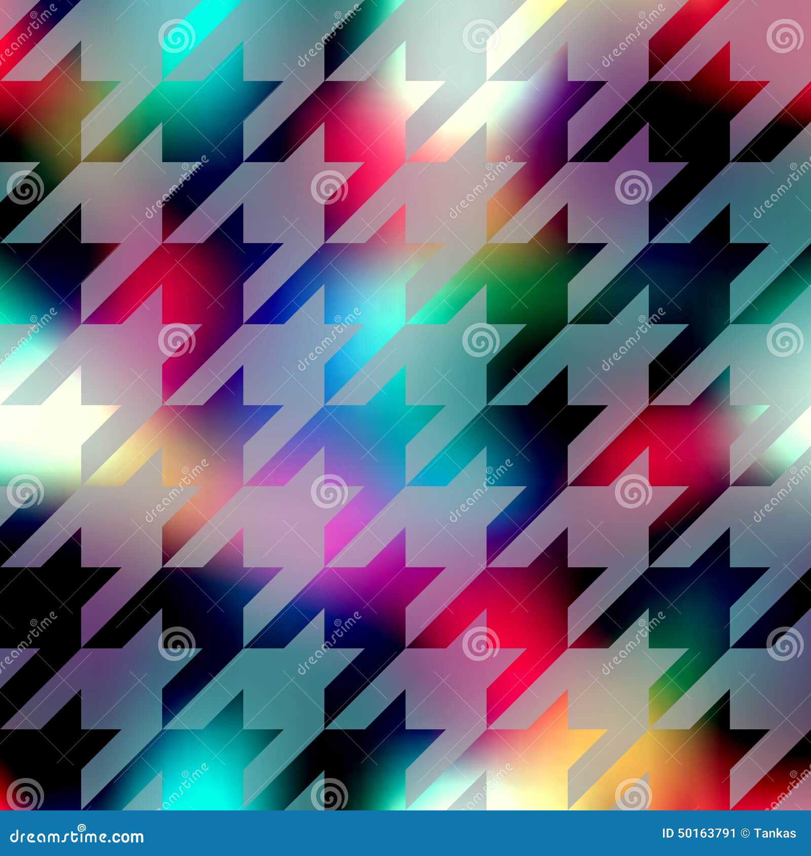 Houndstooth Pattern on Abstract Geometric Stock Vector - Illustration ...