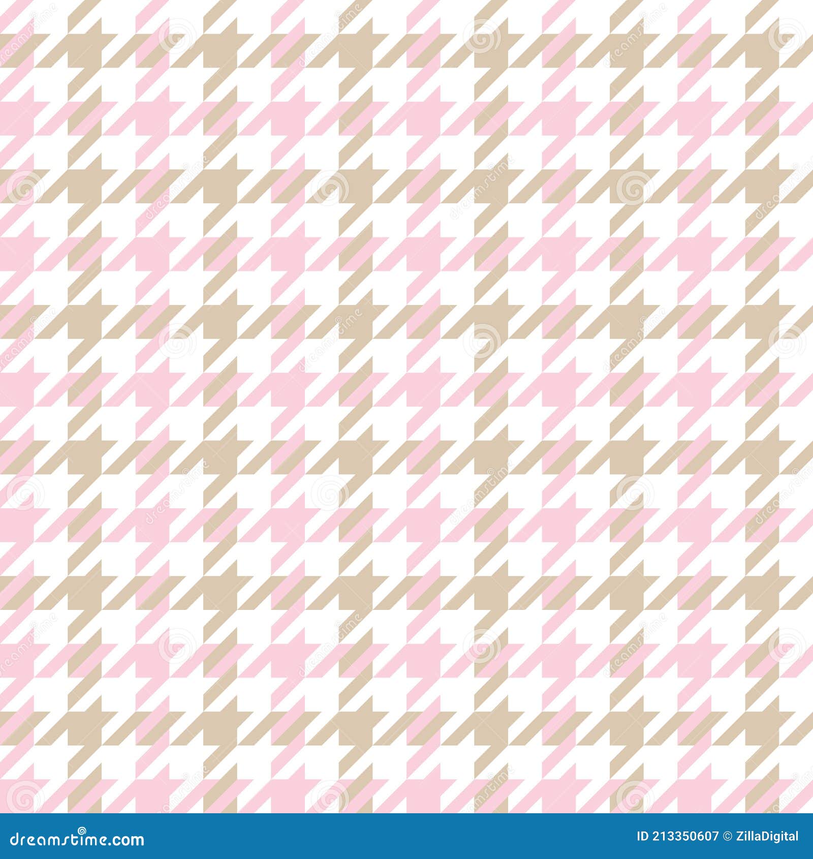 Houndstooth Pattern Spring Summer in Pink, Beige, White. Seamless Dog ...
