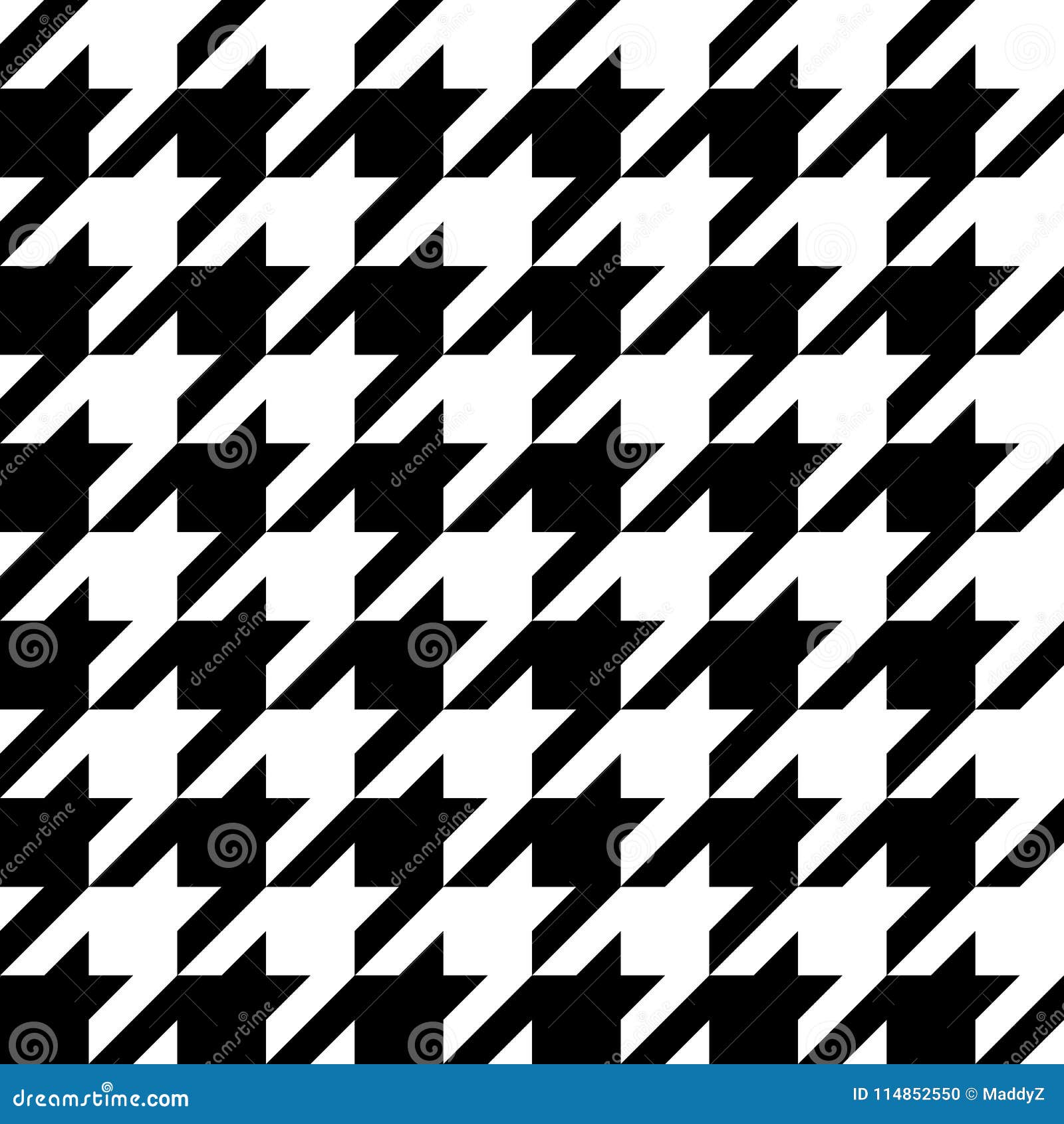 Houndstooth Seamless Vector Black And White Pattern Or Tile Background ...