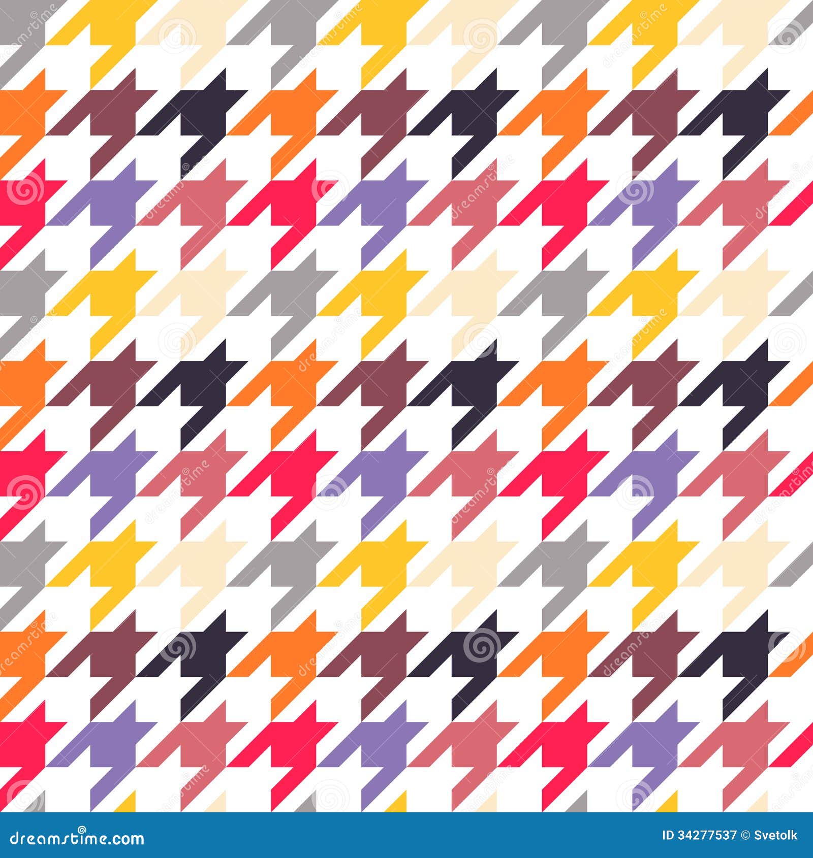 Houndstooth Seamless Pattern, Colorful Stock Vector - Illustration of ...