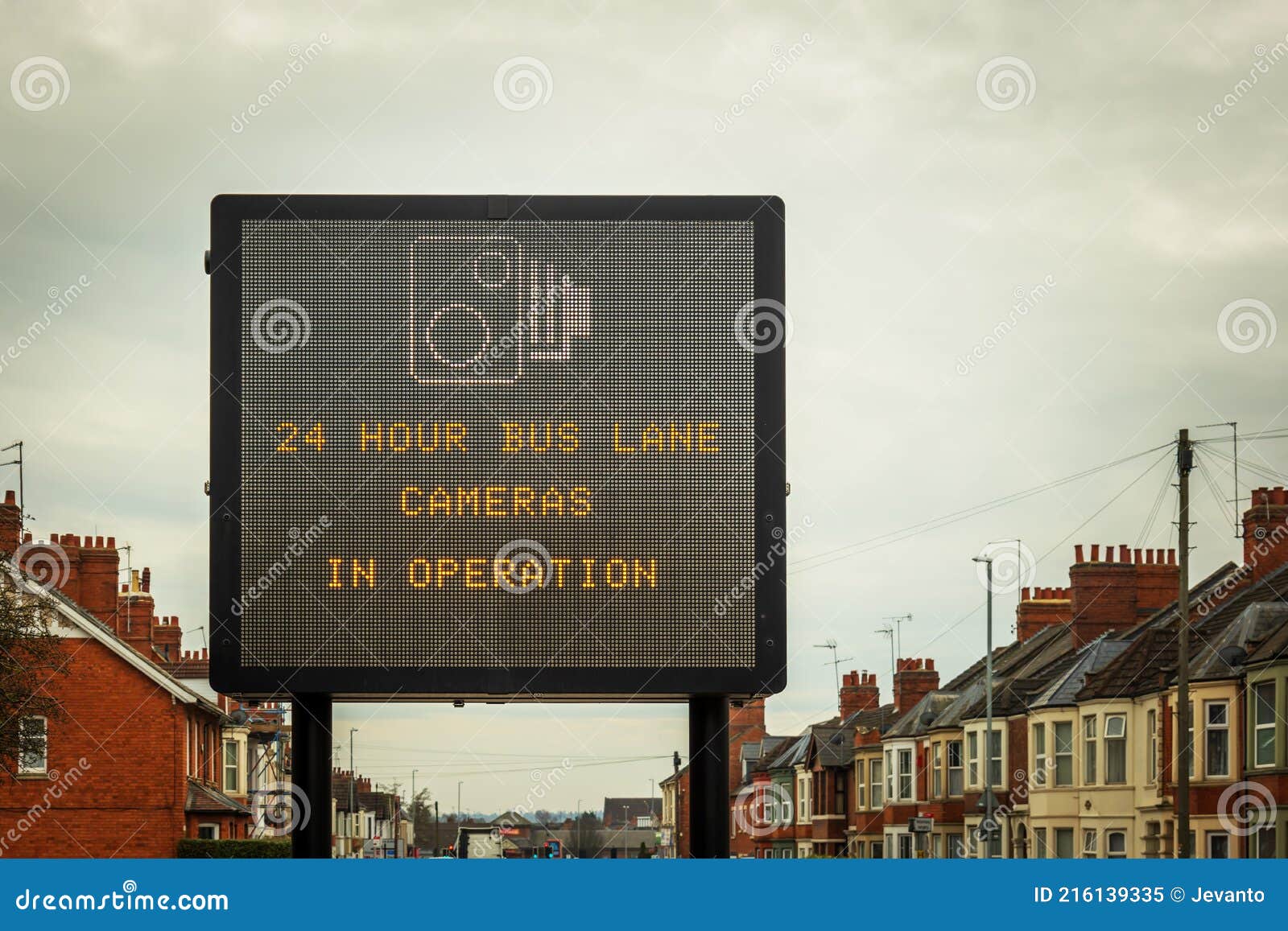 24 Hour Bus Lane Message on Digital Road Information Display in Uk ...