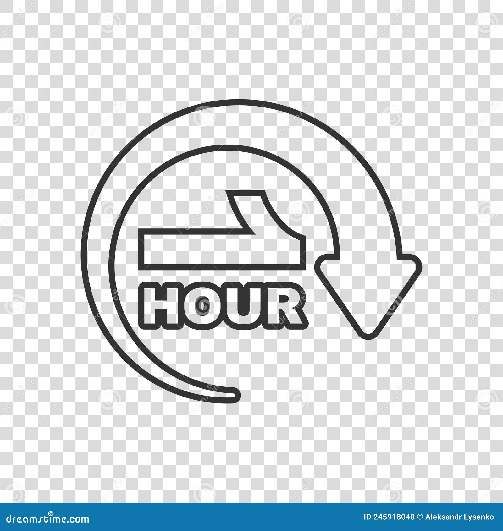 1 Hour Clock Icon in Flat Style. Timer Countdown Vector Illustration on ...