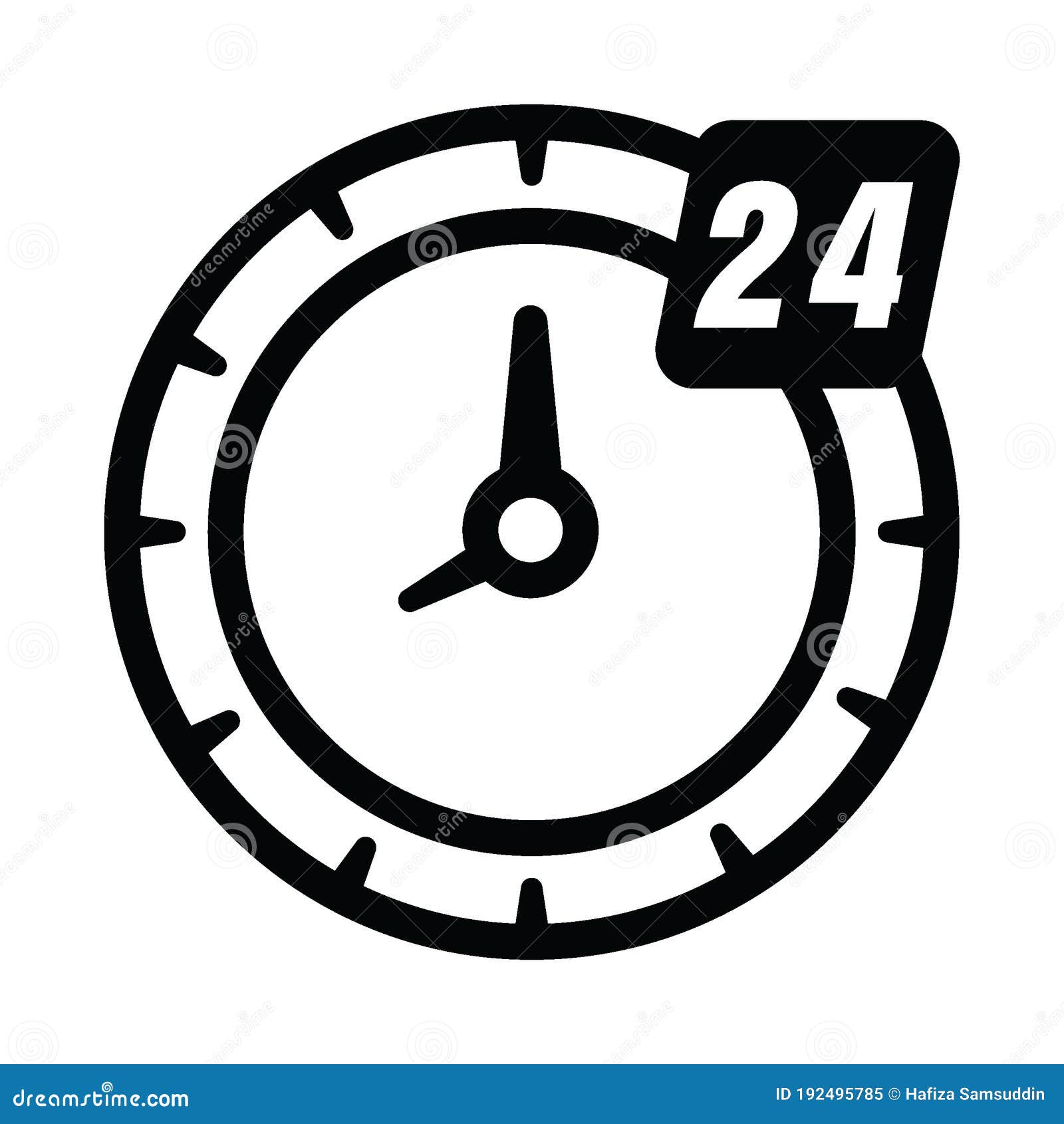 24 Hours Clock Clipart Illustration