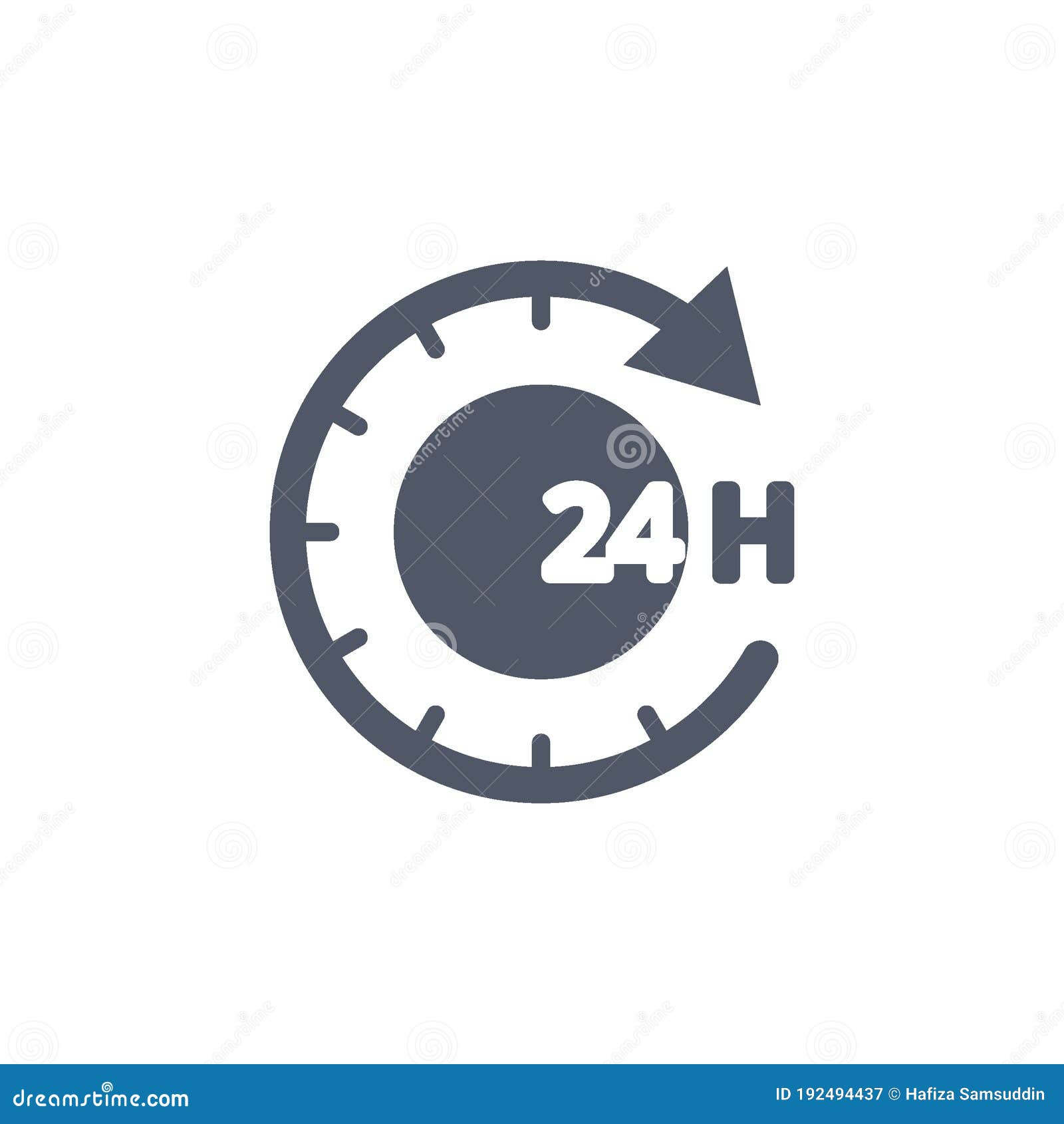 24 Hour Clock. Vector Illustration Decorative Design Stock Vector ...