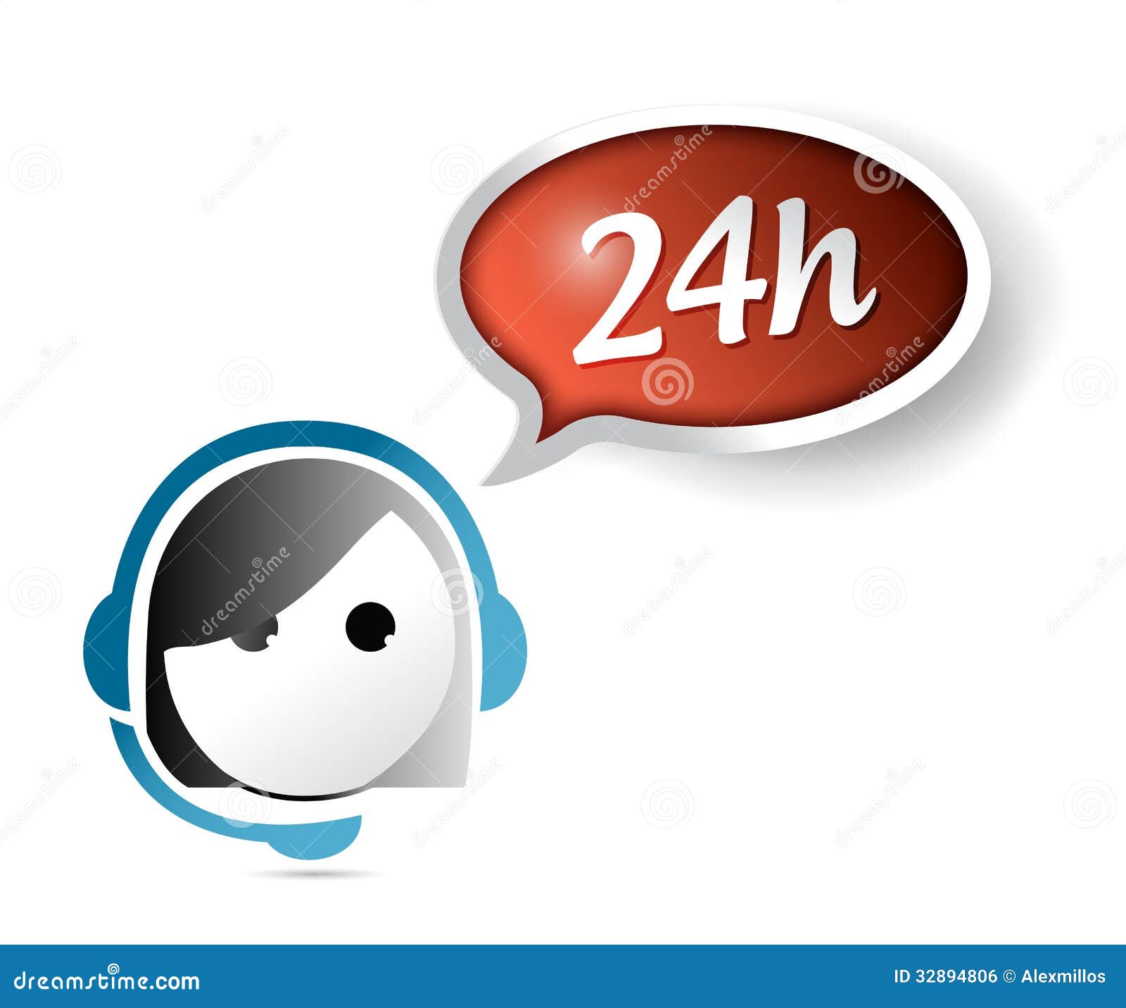 24 Hour Customer Support Illustration Design Stock Illustration ...