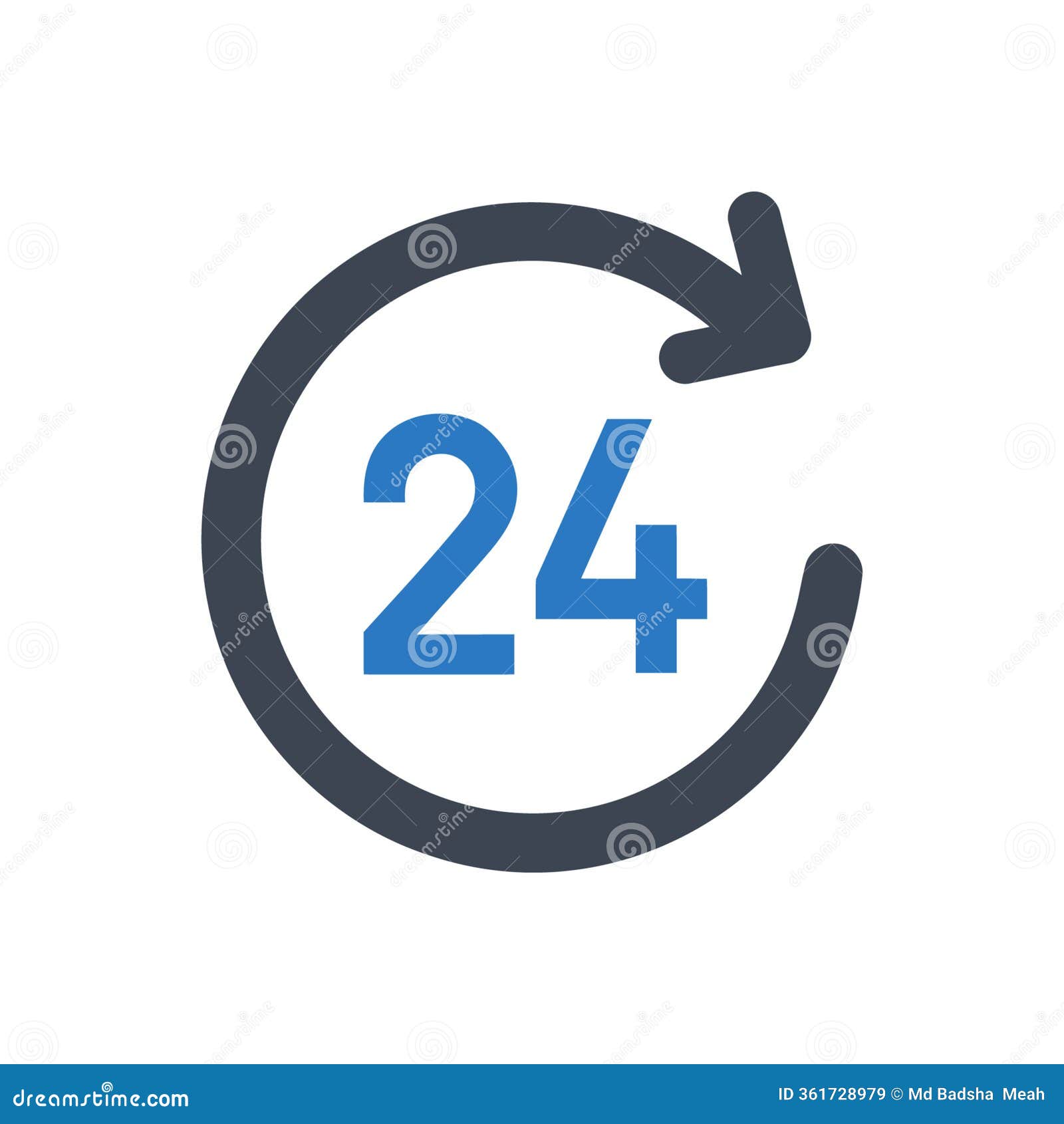 24 Hour Cycle Icon stock illustration. Illustration of cycle - 361728979