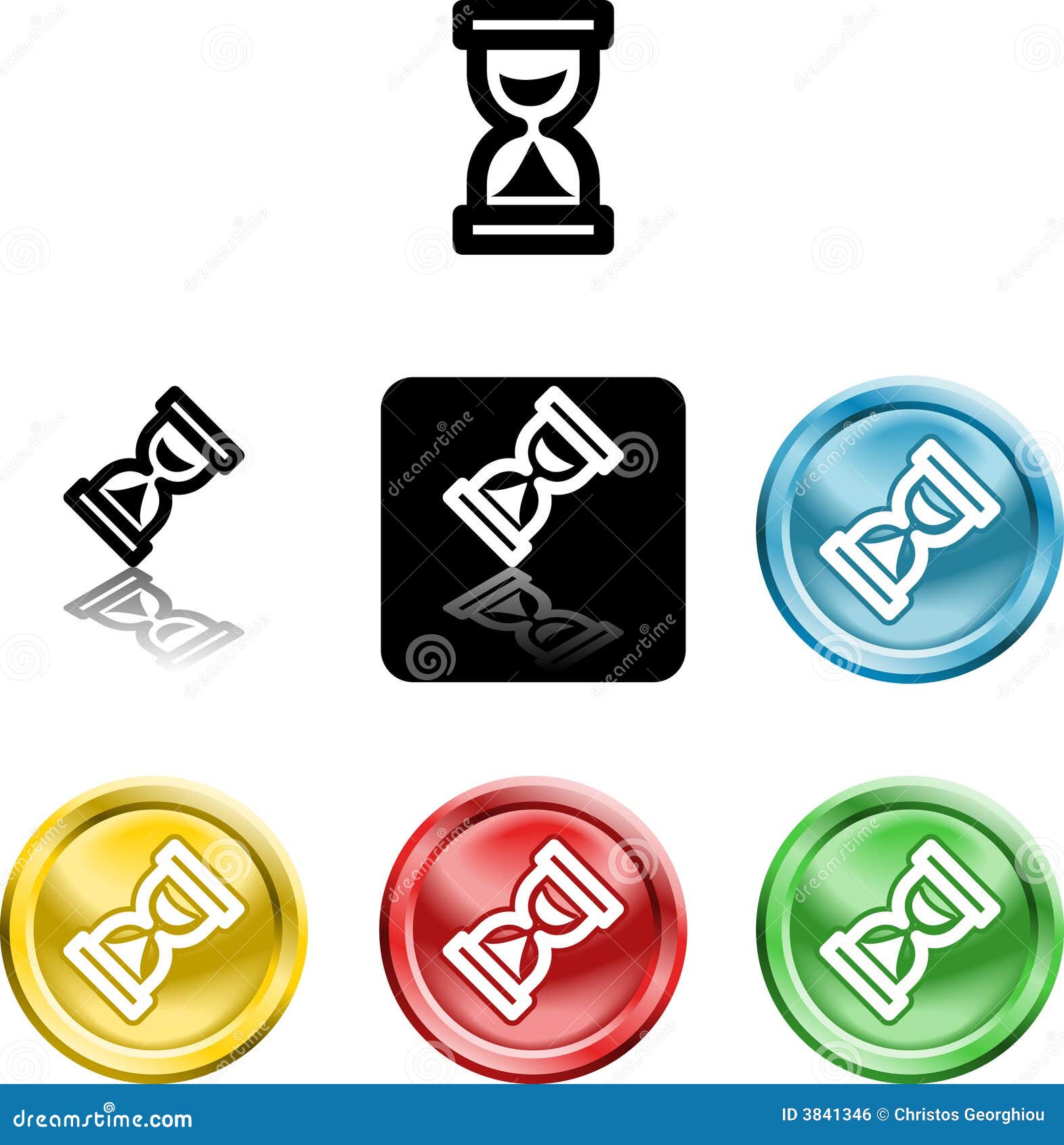 Hour glass icon symbol stock vector. Illustration of clipart - 3841346