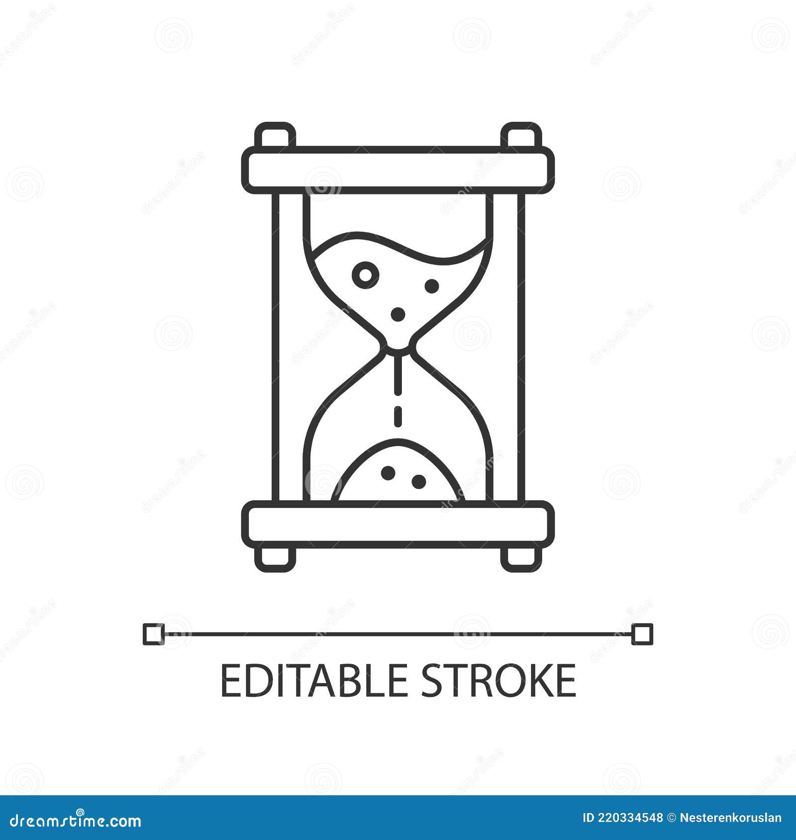 Hour glass linear icon stock vector. Illustration of hour - 220334548