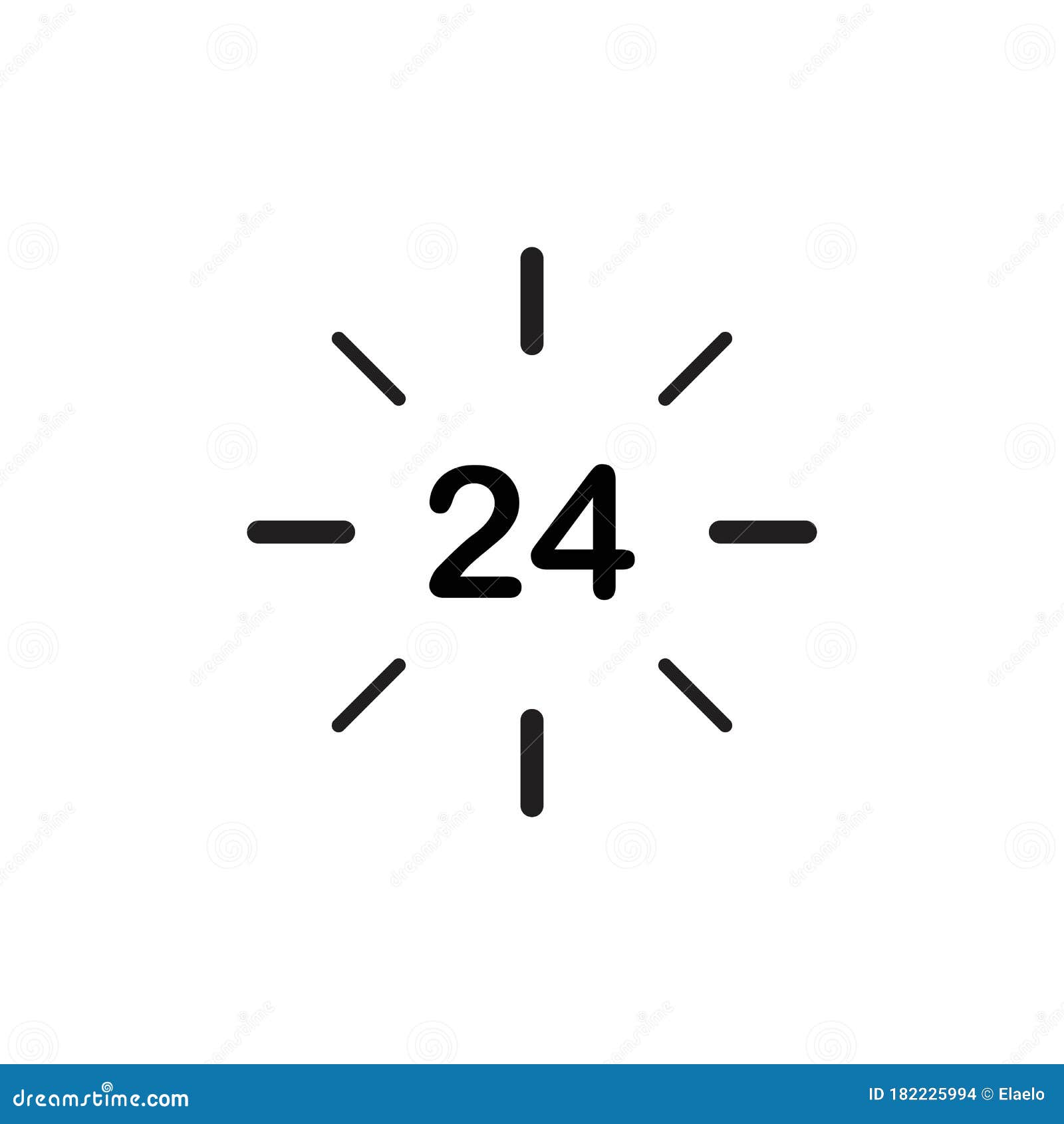 24 Hour Icon Vector Illustration Design Stock Vector - Illustration of ...