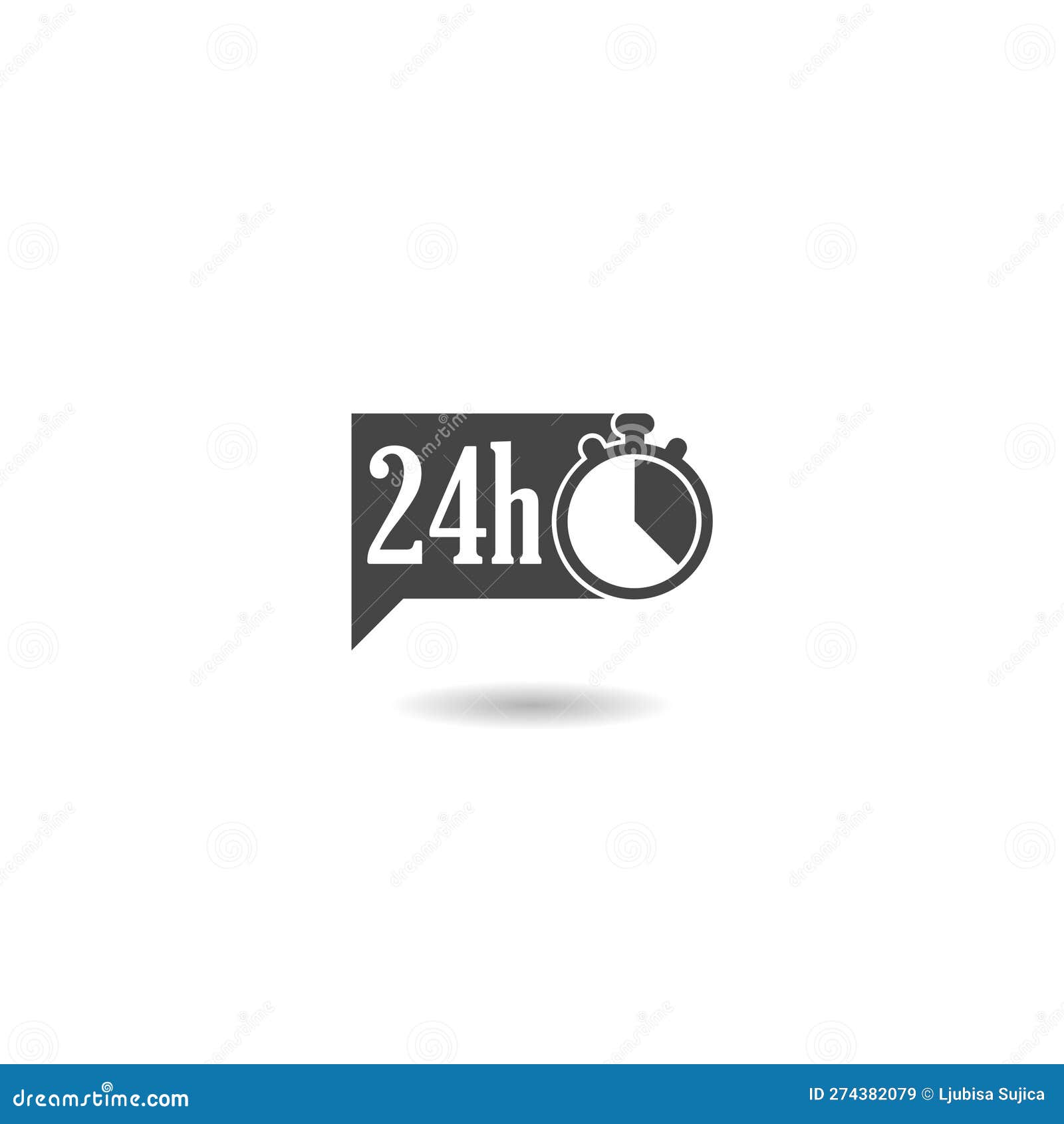 24 Hour Logo Icon with Shadow Stock Vector - Illustration of talk ...