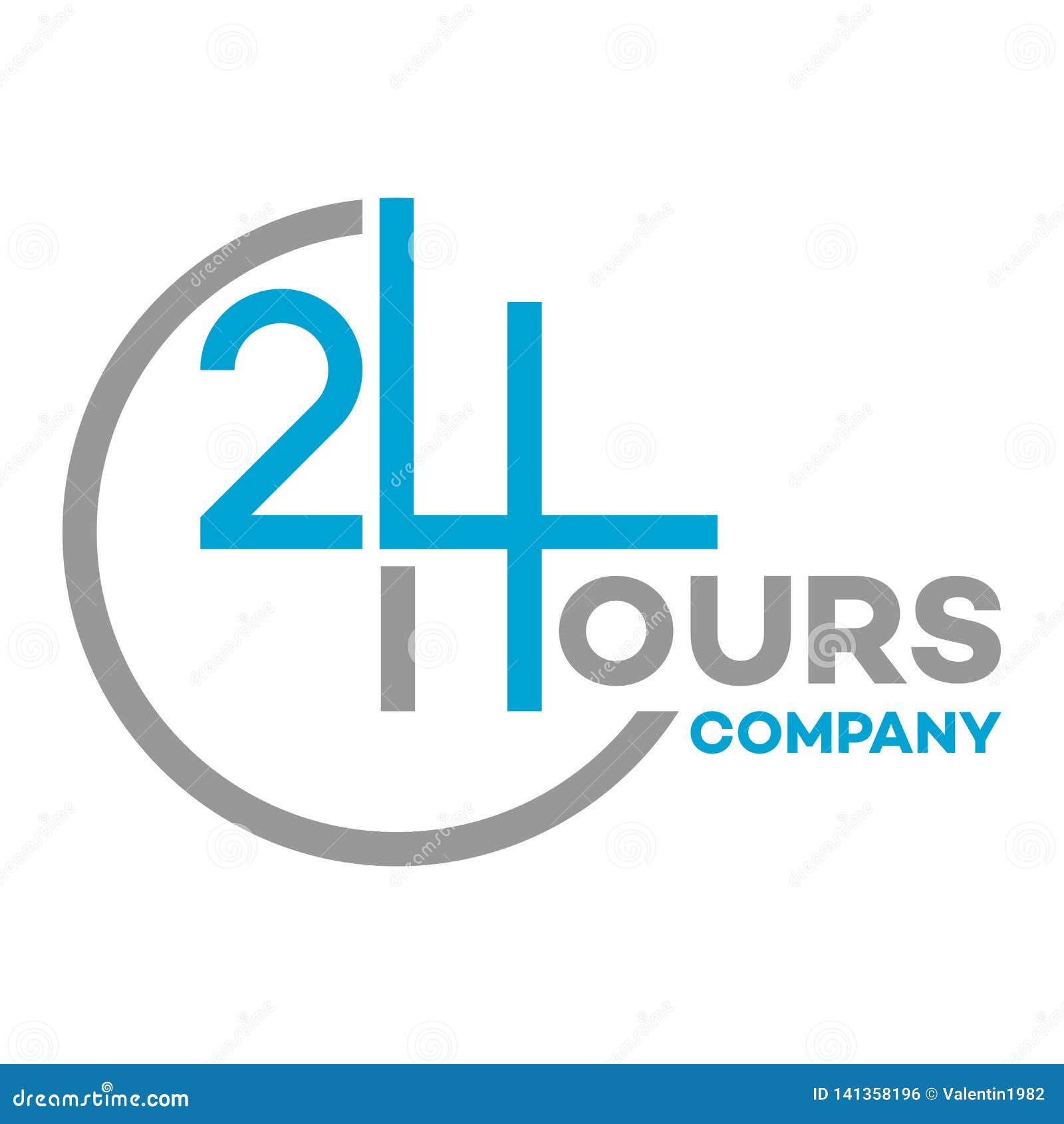 24 Hour Logo Service. Vector Illustration. Stock Vector - Illustration ...