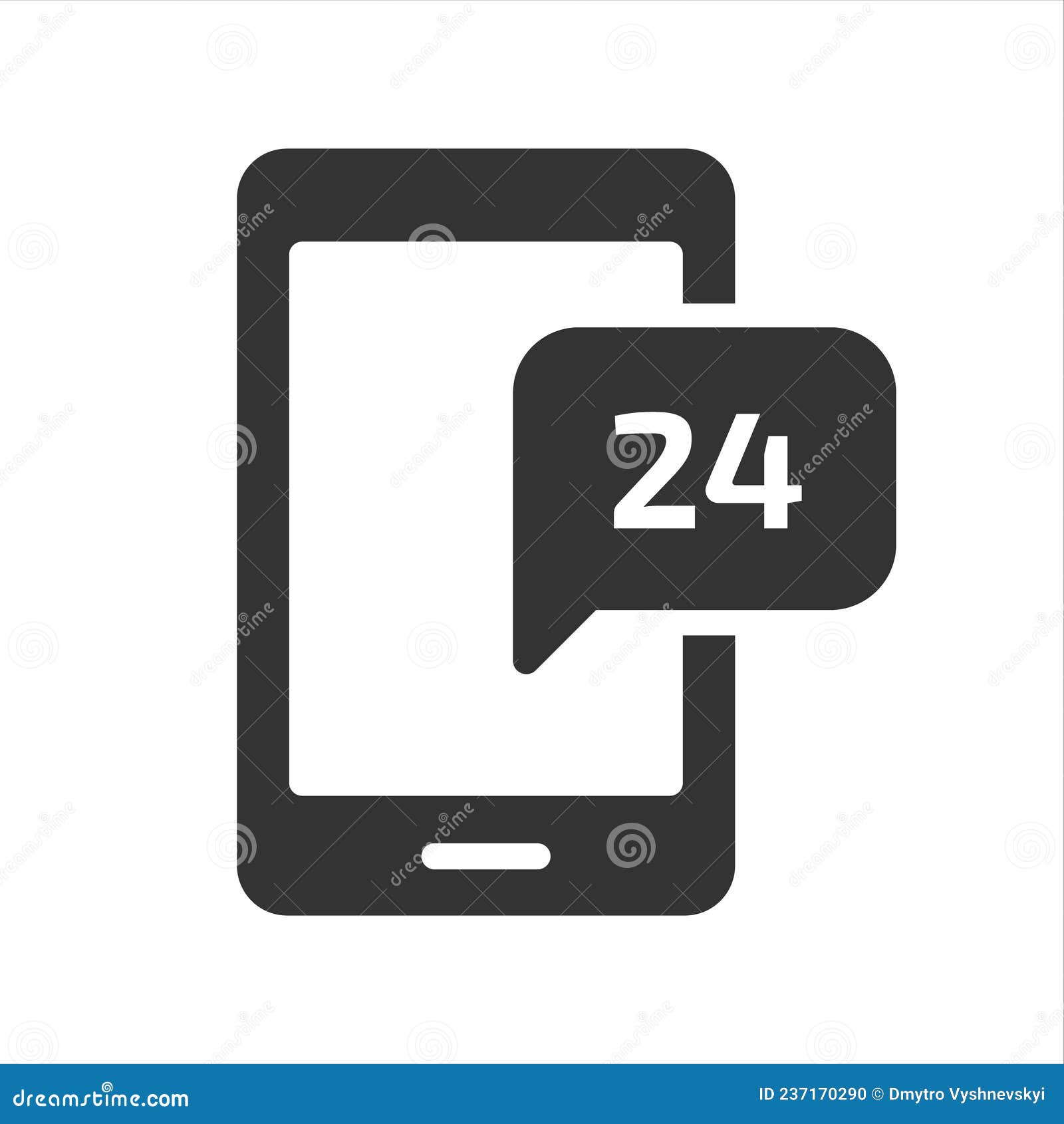 24 Hour Mobile Support Vector Icon Isolated Sign Stock Vector ...