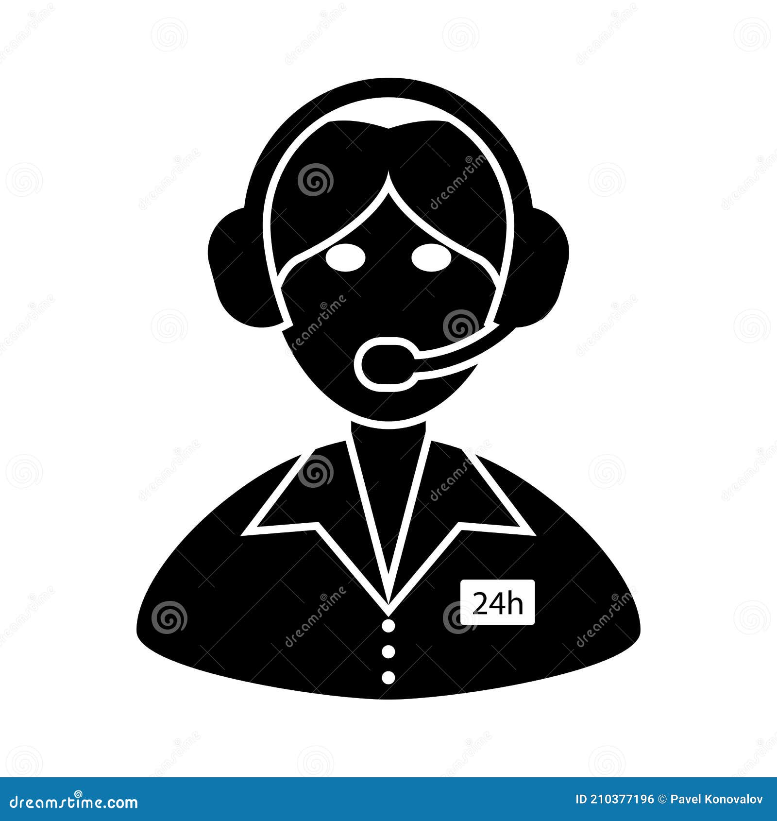24 Hour Operator Icon stock vector. Illustration of help - 210377196