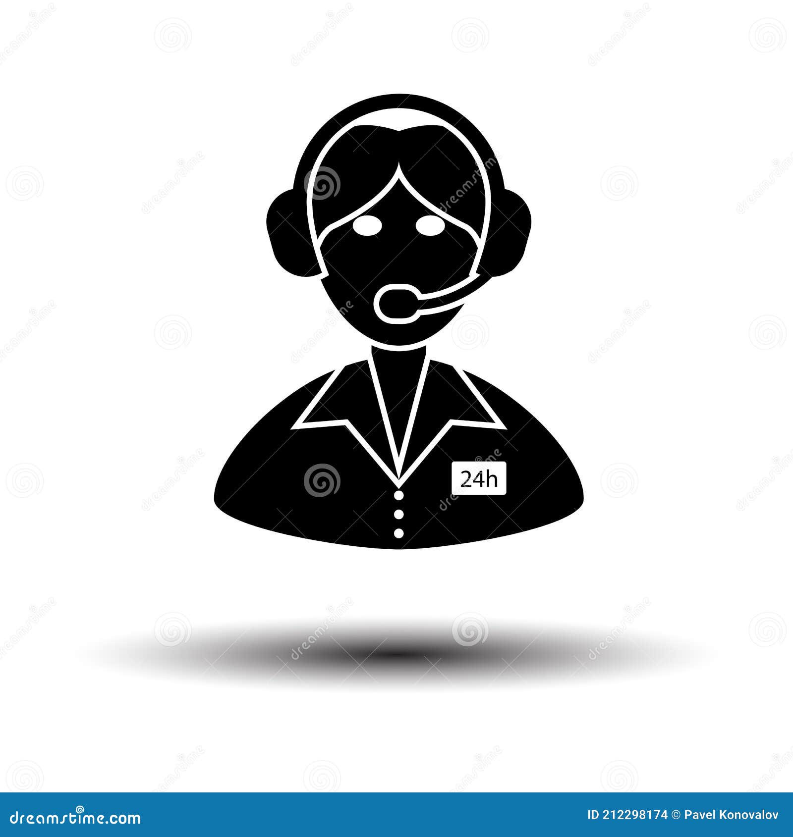 24 Hour Operator Icon stock vector. Illustration of business - 212298174