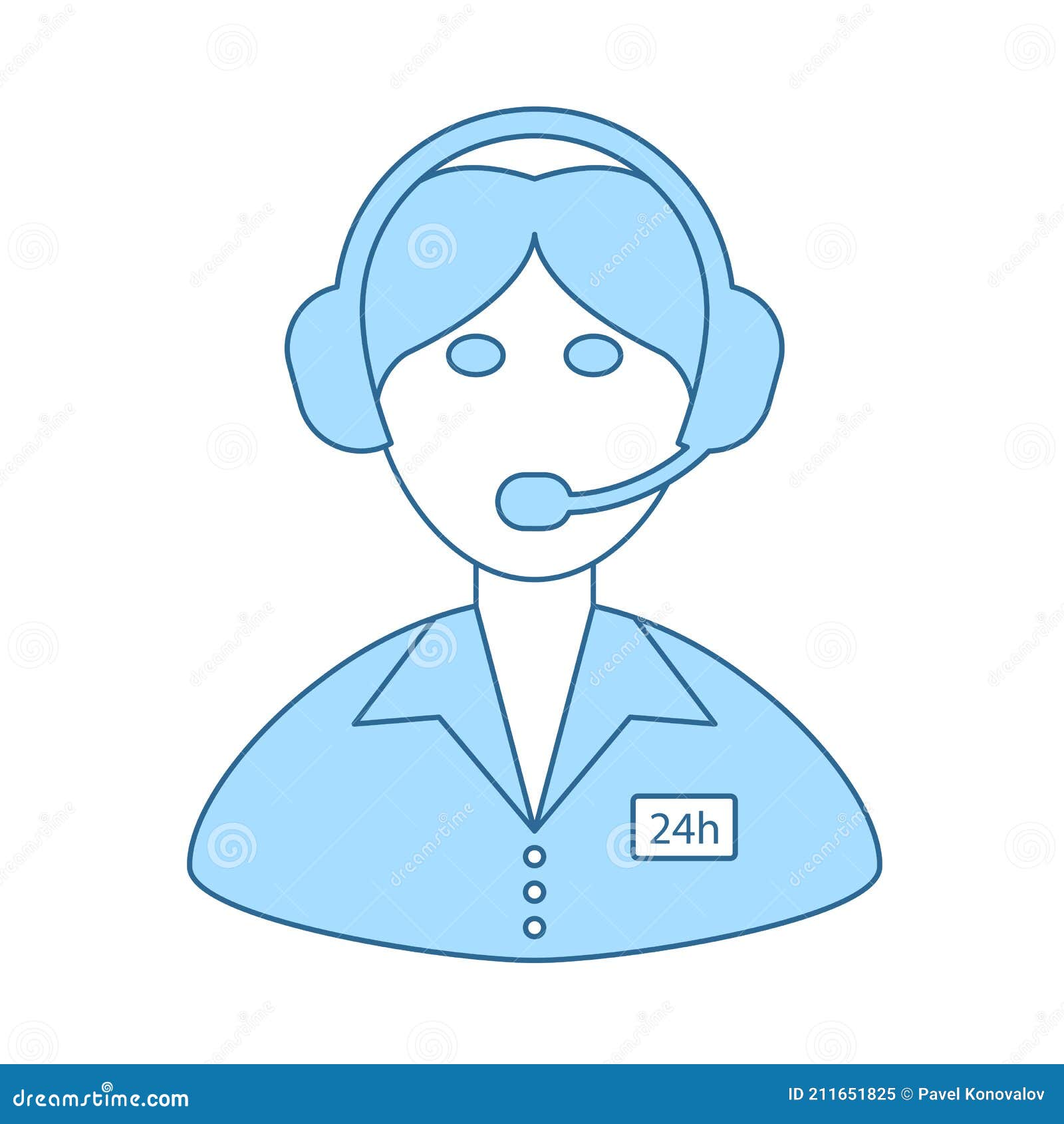 24 Hour Operator Icon stock vector. Illustration of phone - 211651825