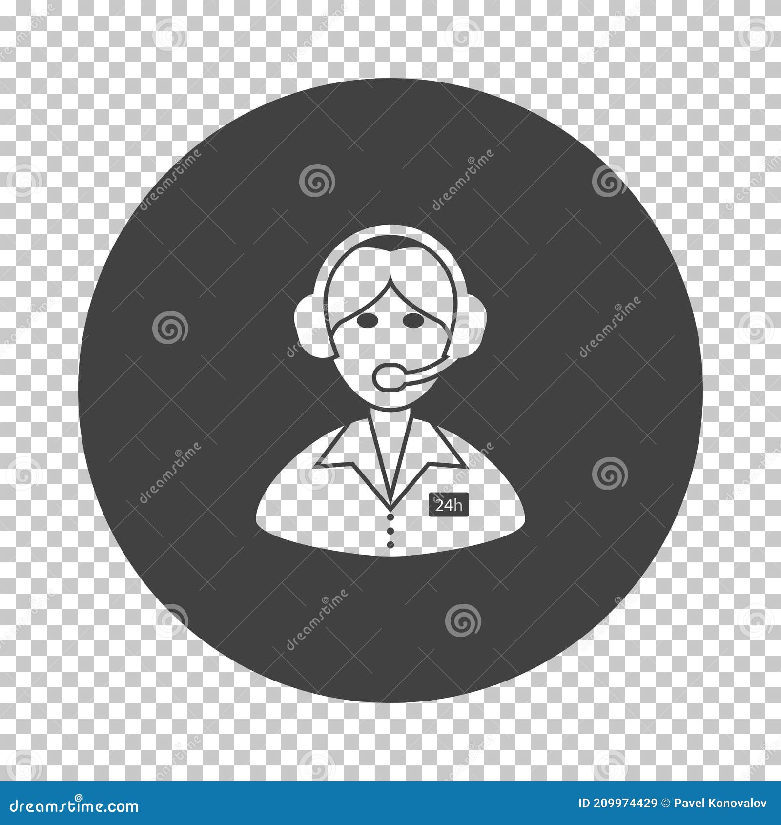 24 Hour Operator Icon stock vector. Illustration of center - 209974429