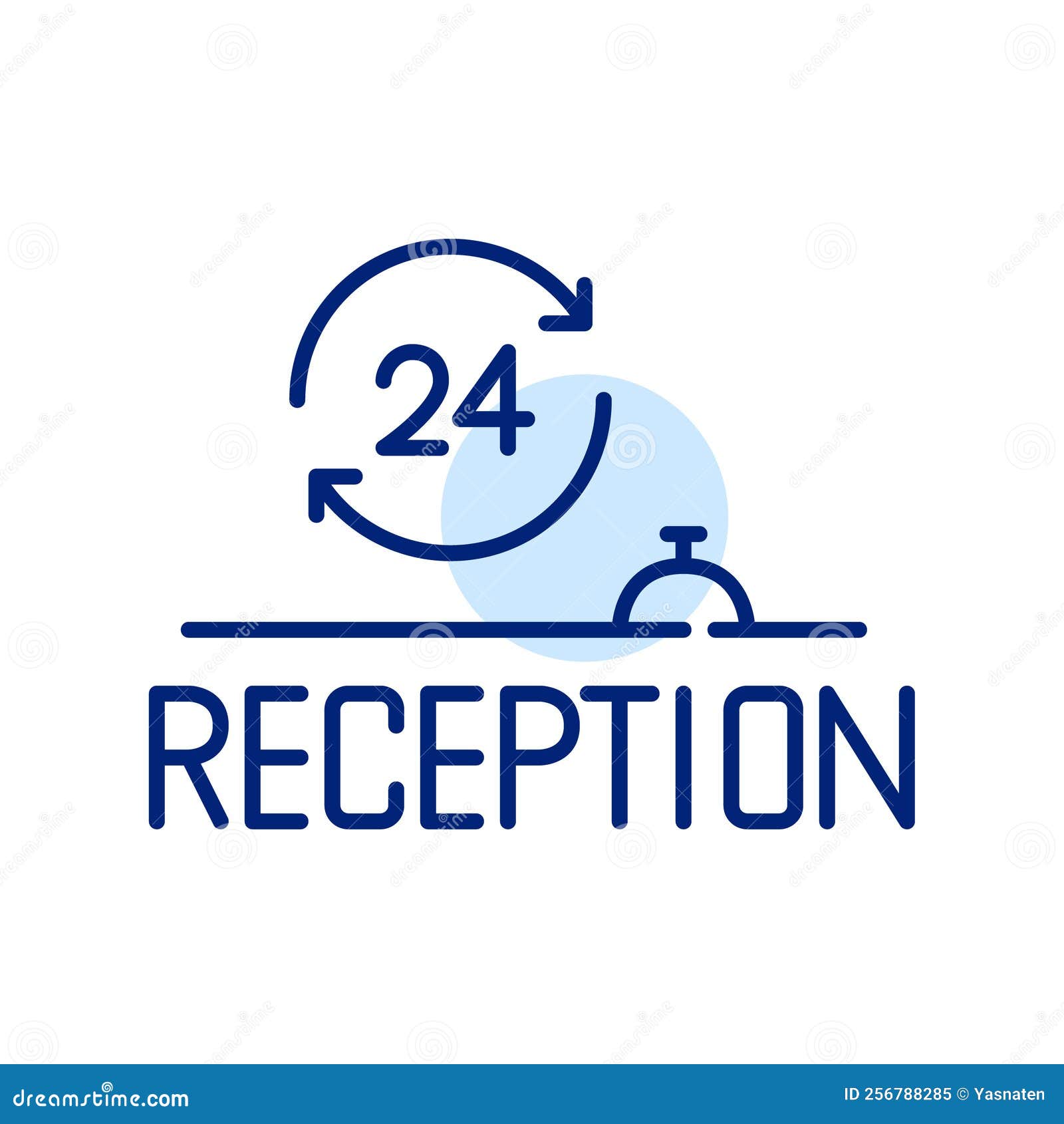 24 Hour Reception Help Desk. Pixel Perfect, Editable Stroke Line Icon ...