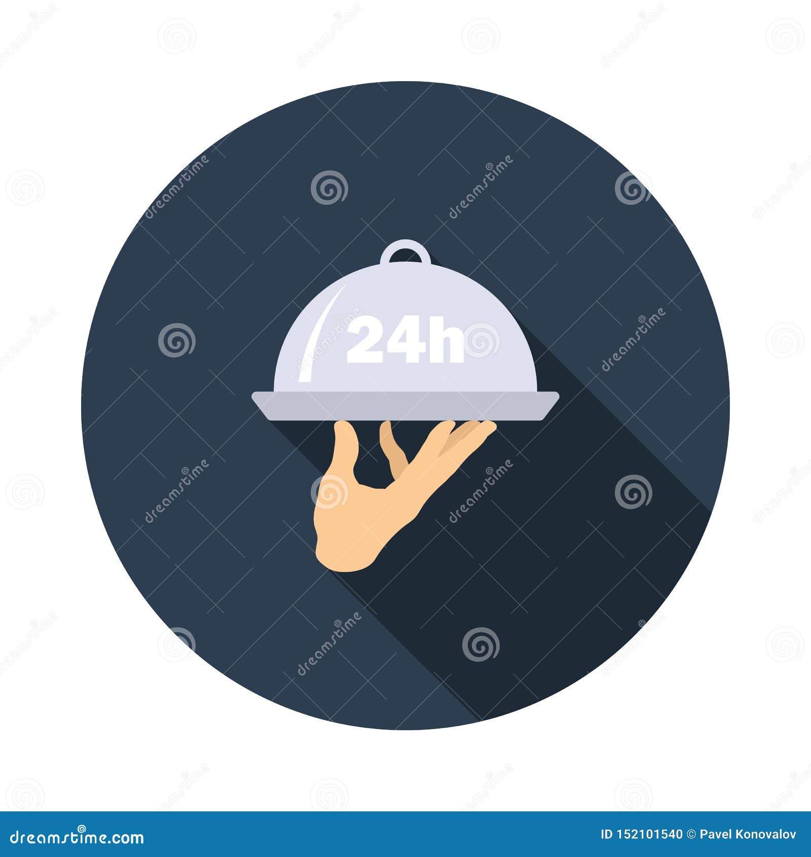 24 Hour Room Service Icon stock vector. Illustration of butler - 152101540
