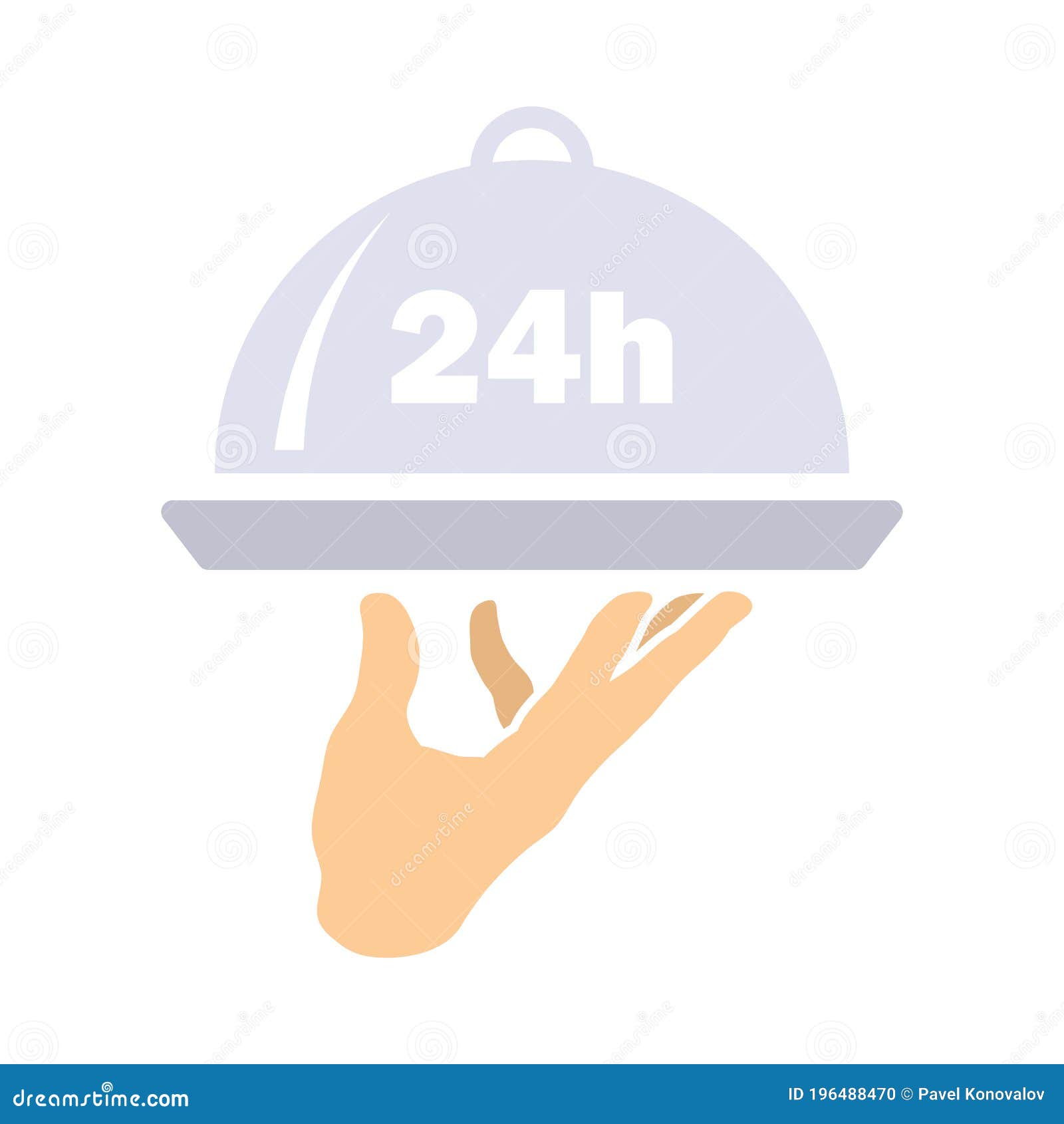 24 Hour Room Service Icon stock vector. Illustration of server - 196488470