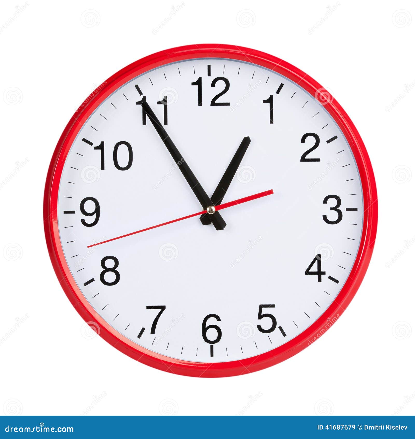 Almost an Hour on a Round Clock Face Stock Image - Image of timer ...