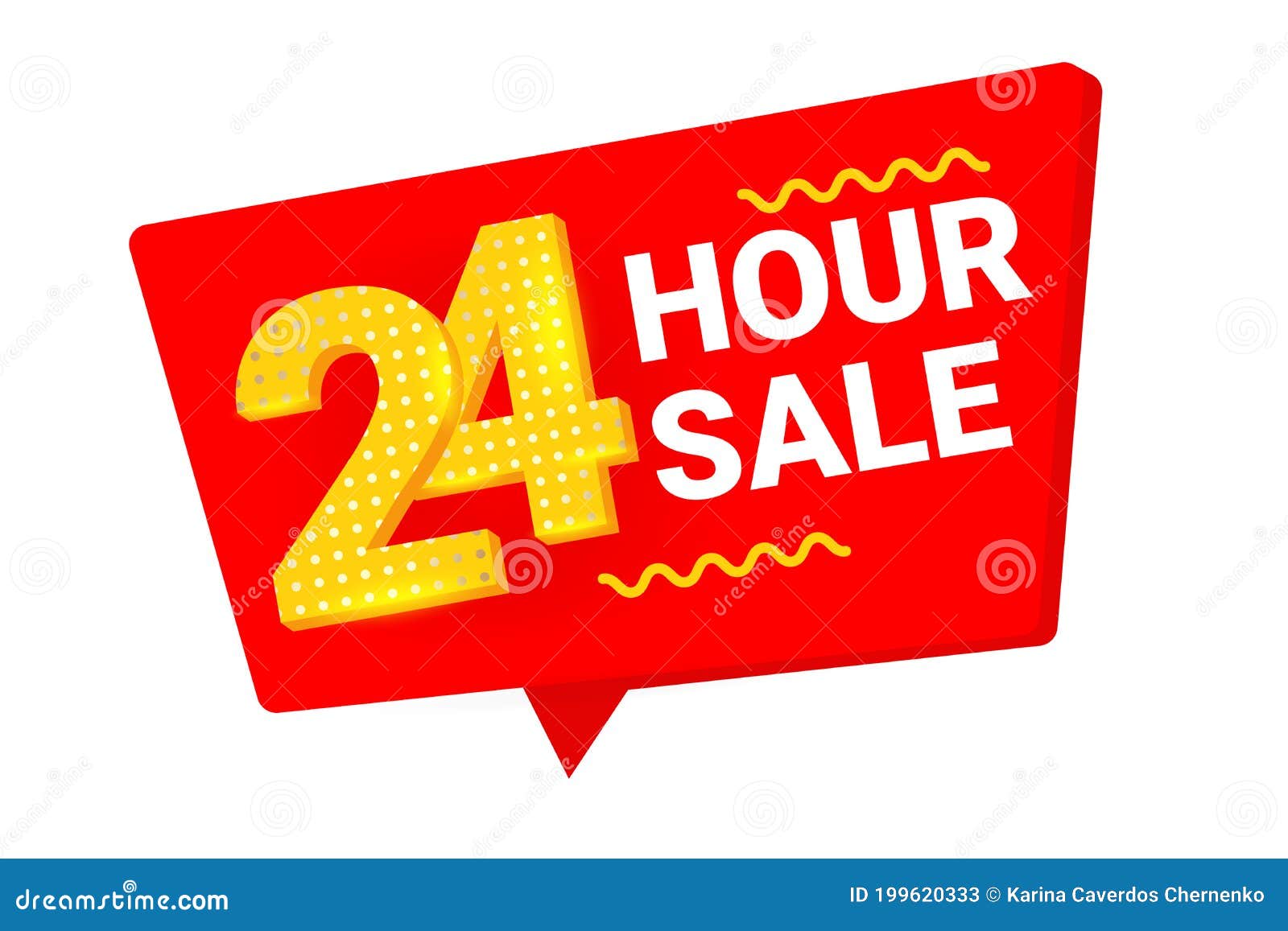 24-hour Sale. Red Banner Isolated on a White Background Stock Vector ...