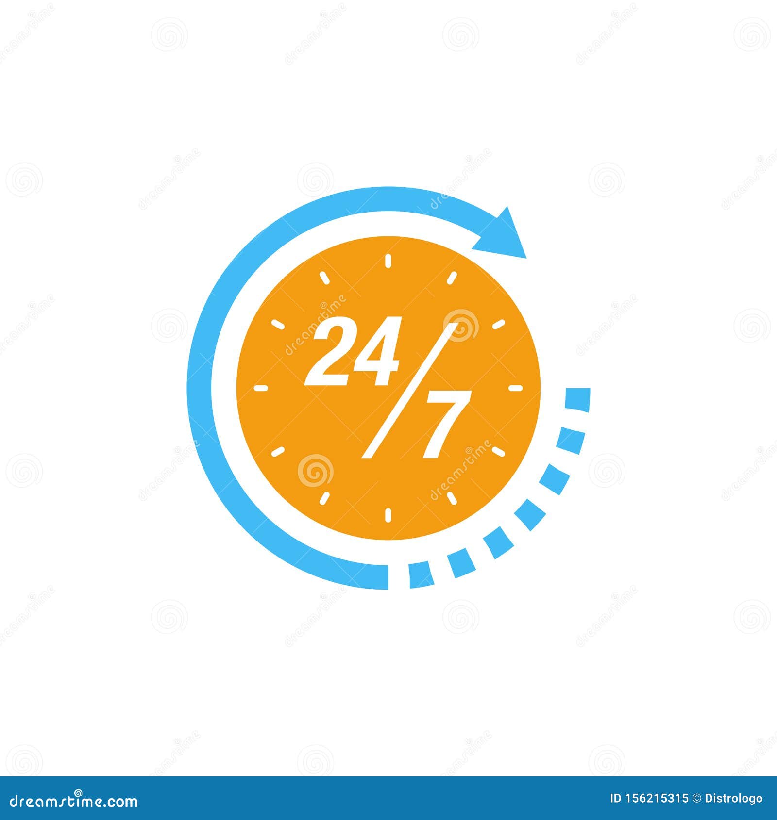 24 Hour Service Support Icon. Clock Icon Vector Stock Vector ...