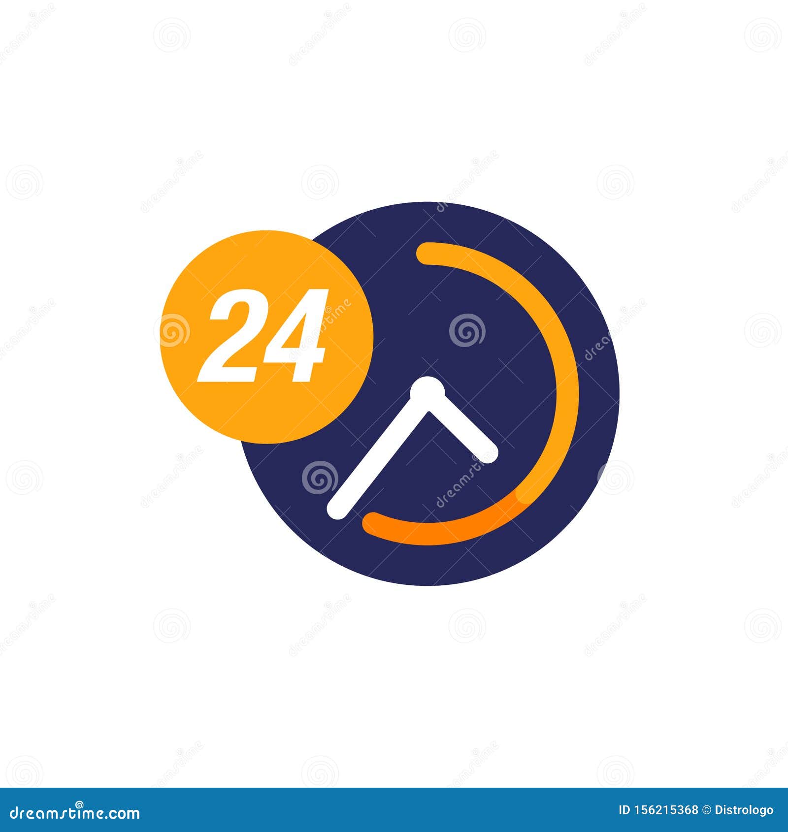 24 Hour Service Logo Vector Icon. Standby 24/7 Sign Day/night Services ...