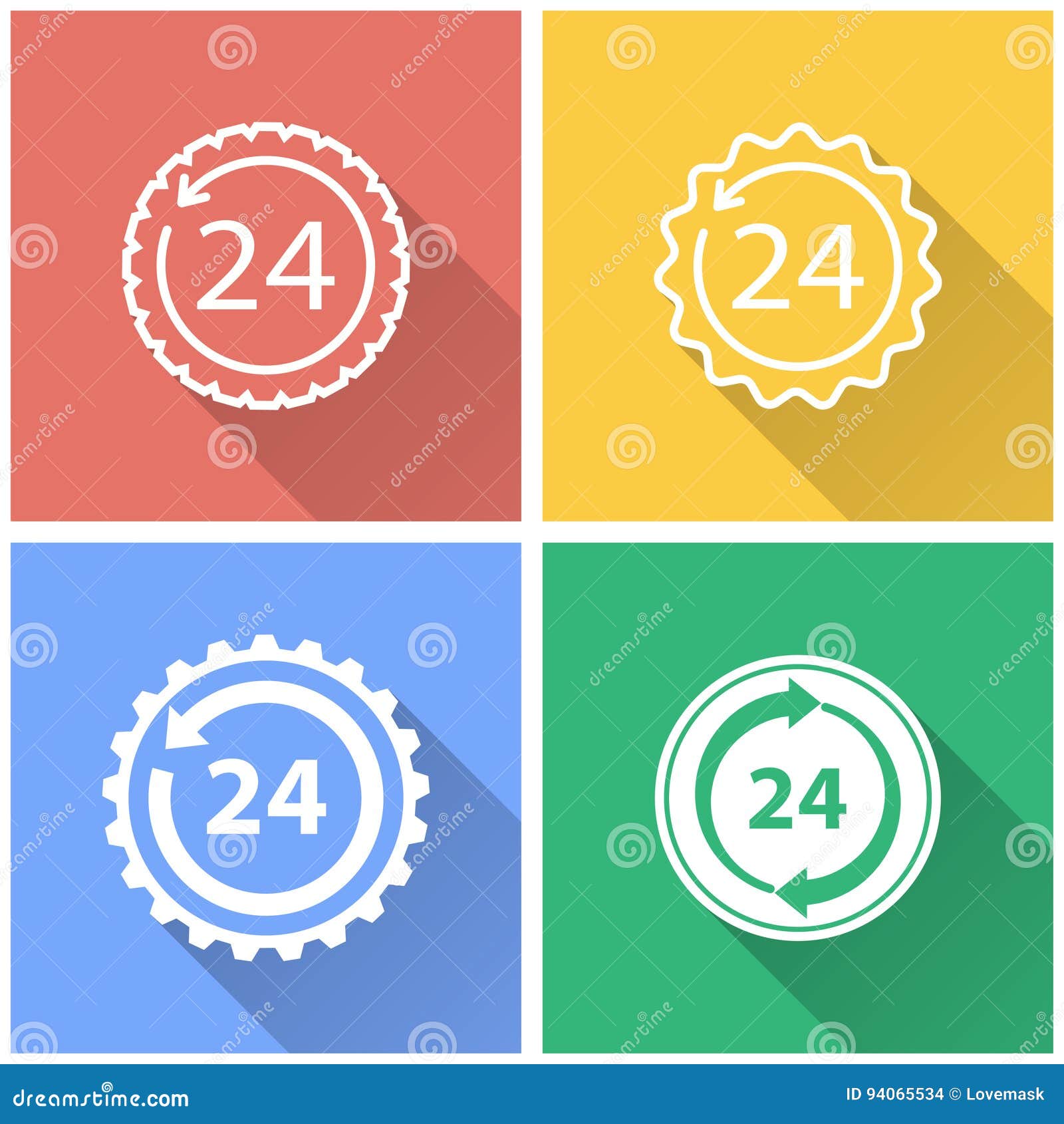 24 Hour Service - Vector Icon. Stock Vector - Illustration of pictogram ...