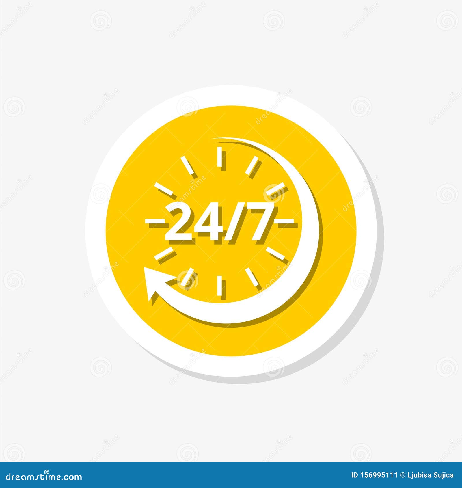 24 Hour Support Call Center Sticker Icon Stock Vector - Illustration of ...