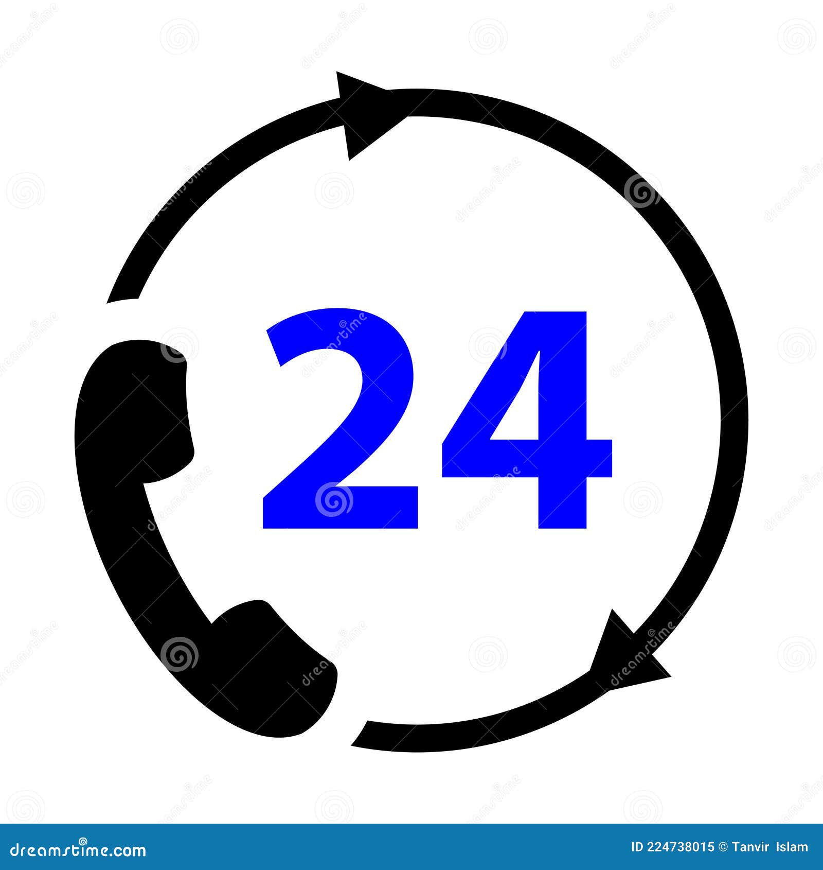 24 Hour Support Icon stock vector. Illustration of center - 224738015