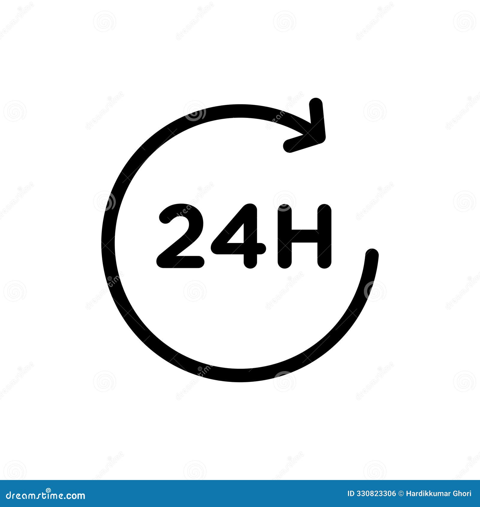 24 Hour time icon stock illustration. Illustration of service - 330823306