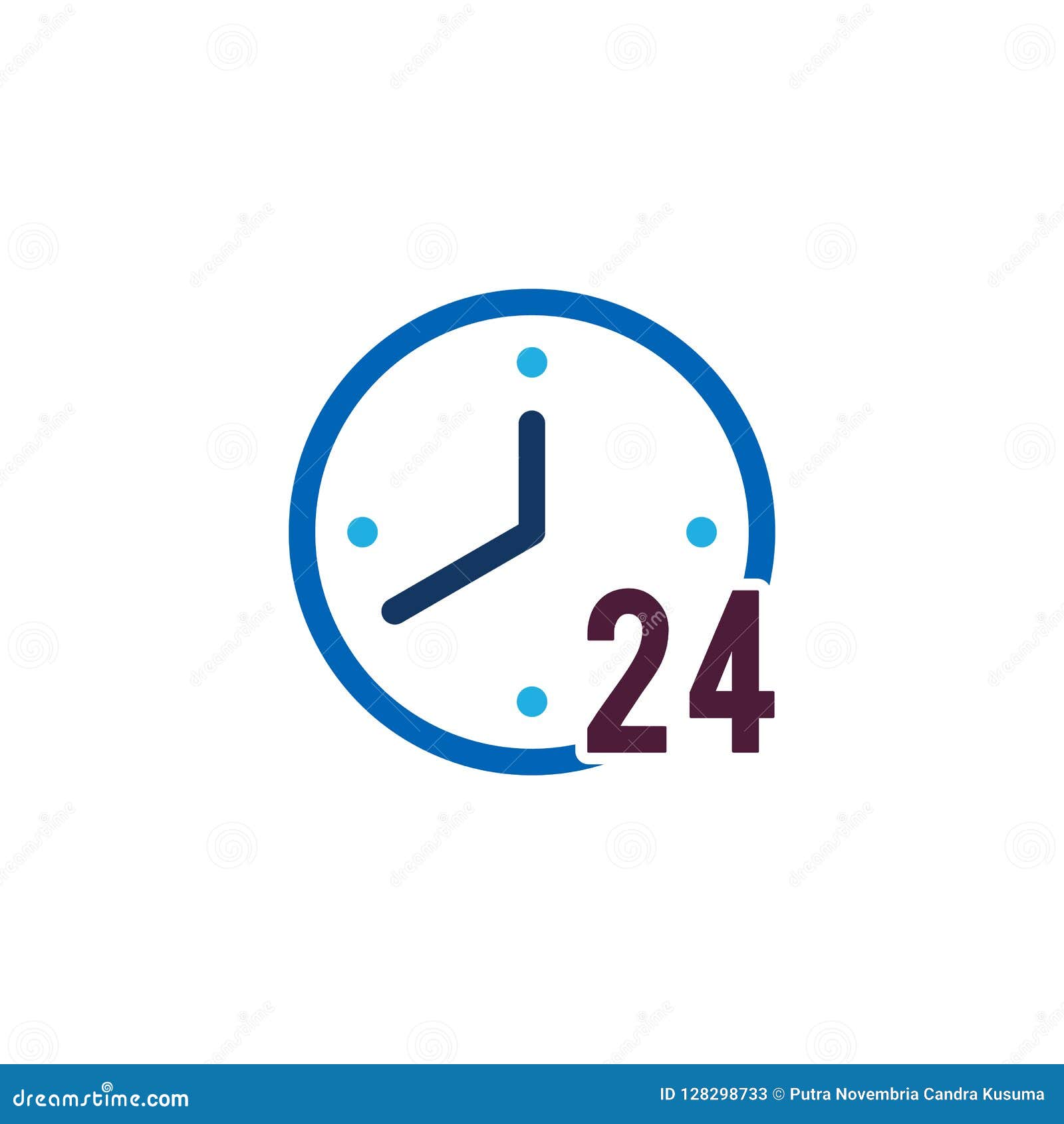 24 Hour Time Logo Icon Design Stock Vector - Illustration of company ...