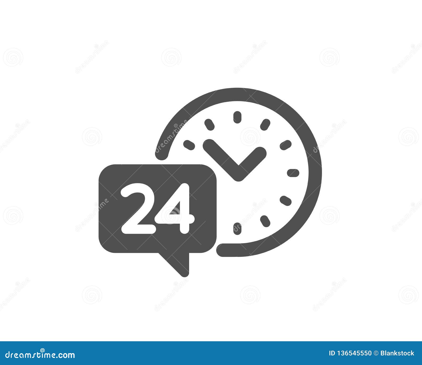 24 Hour Time Service Icon. Call Support Sign. Vector Stock Vector ...