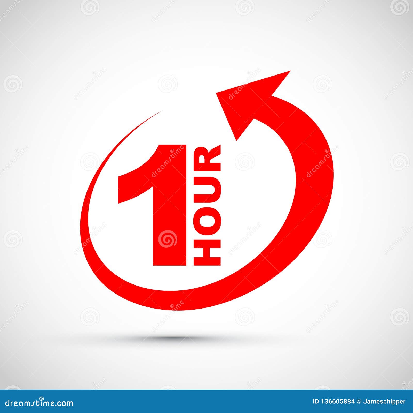 One hour arrow icon stock vector. Illustration of open - 136605884
