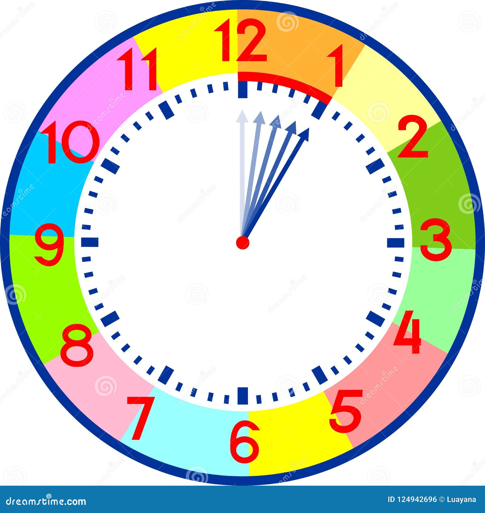 Hour - Unit of Time on Clock Face on White Background Stock Vector ...