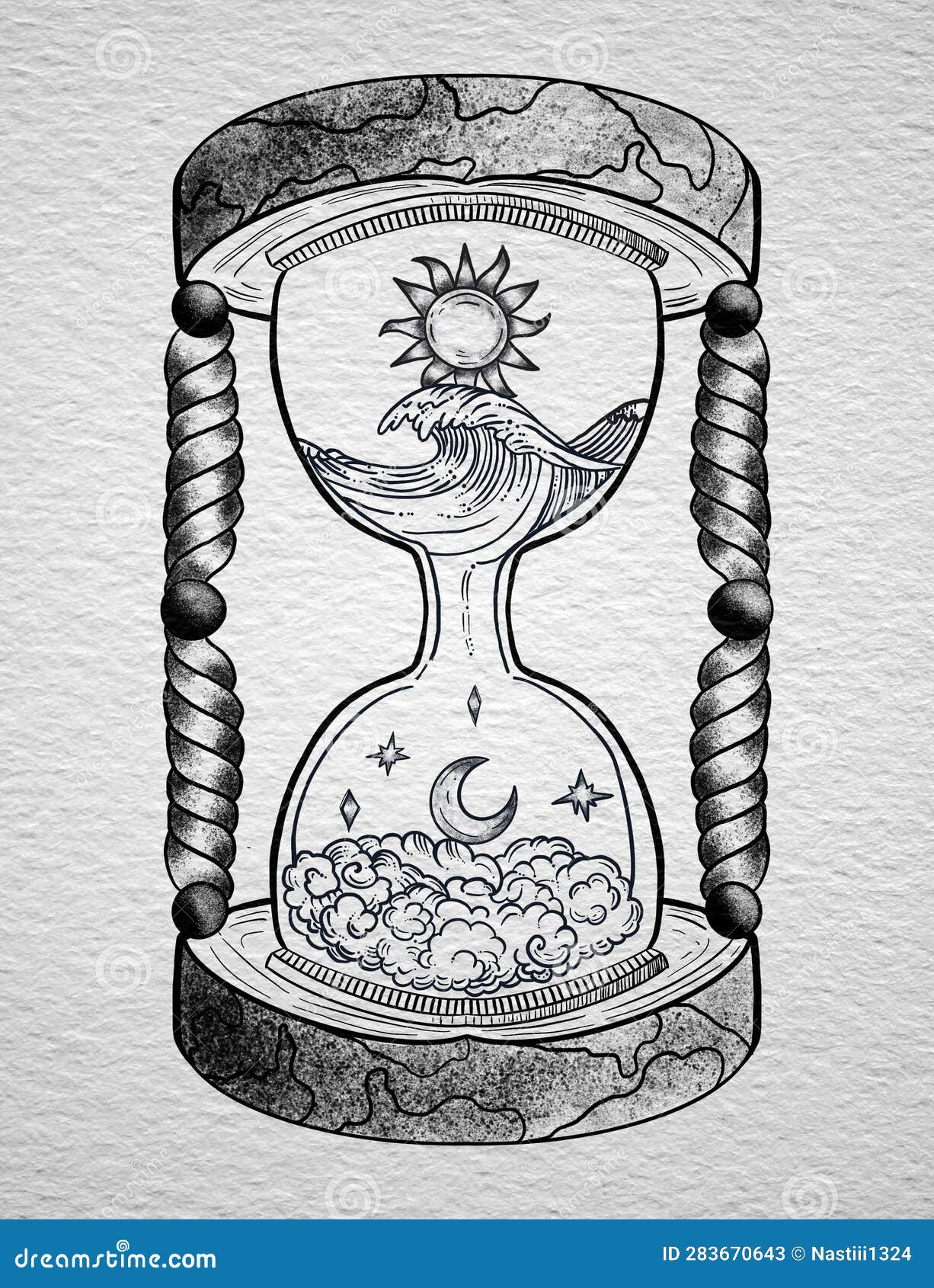 Hourglass stock illustration. Illustration of sketch - 283670643