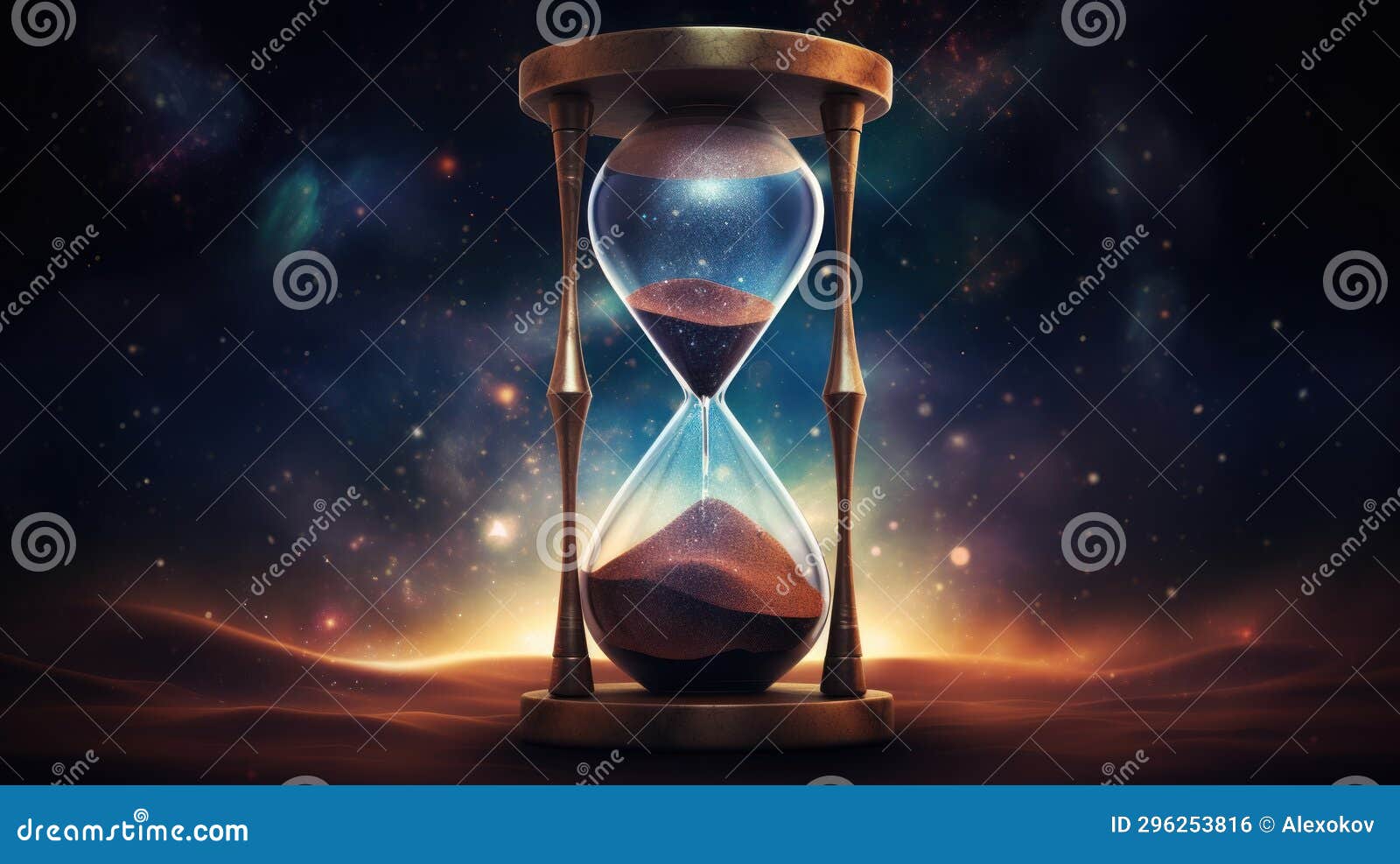Hourglass on Abstract Background. Time Concept Stock Illustration ...